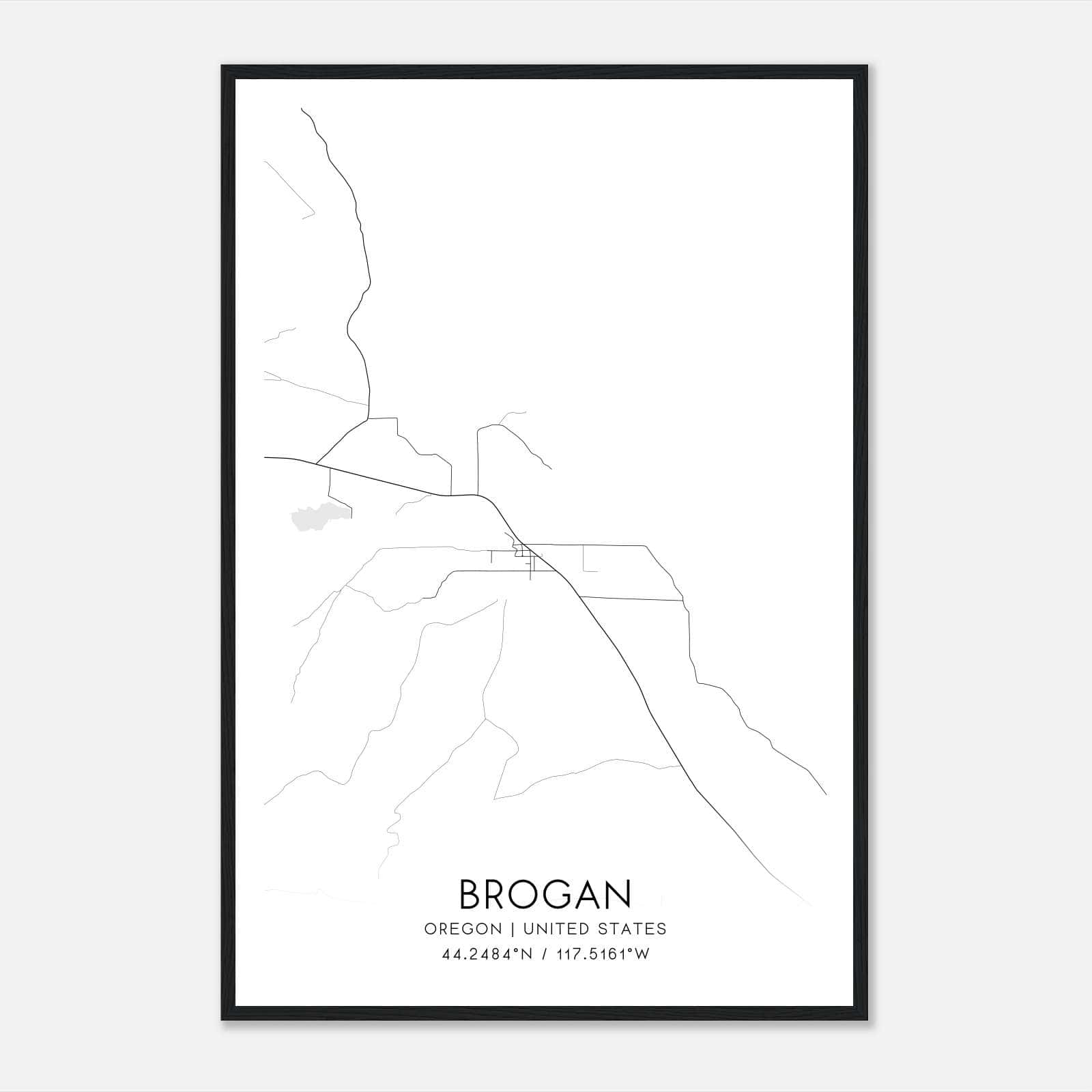 Brogan Oregon Map Poster, Modern Home Decor Wall Art Print - Custom ...