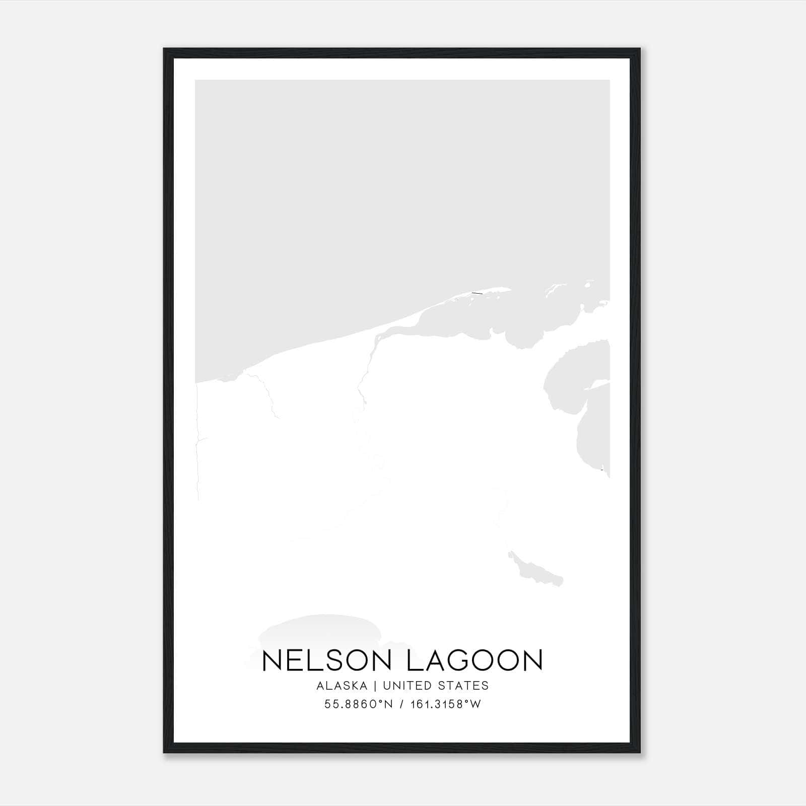 Nelson Lagoon Alaska Map Poster, Modern Home Decor Wall Art Print ...