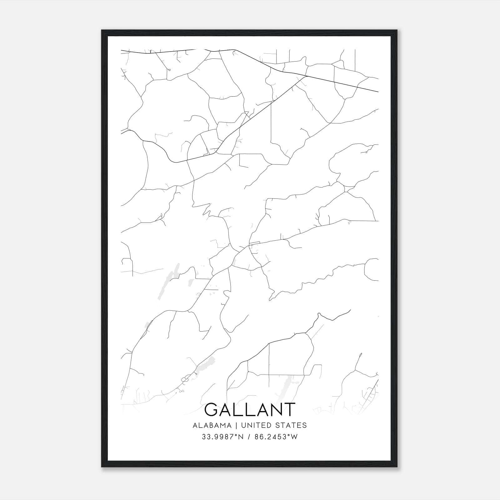 Gallant Alabama Map Poster, Modern Home Decor Wall Art Print - Custom ...