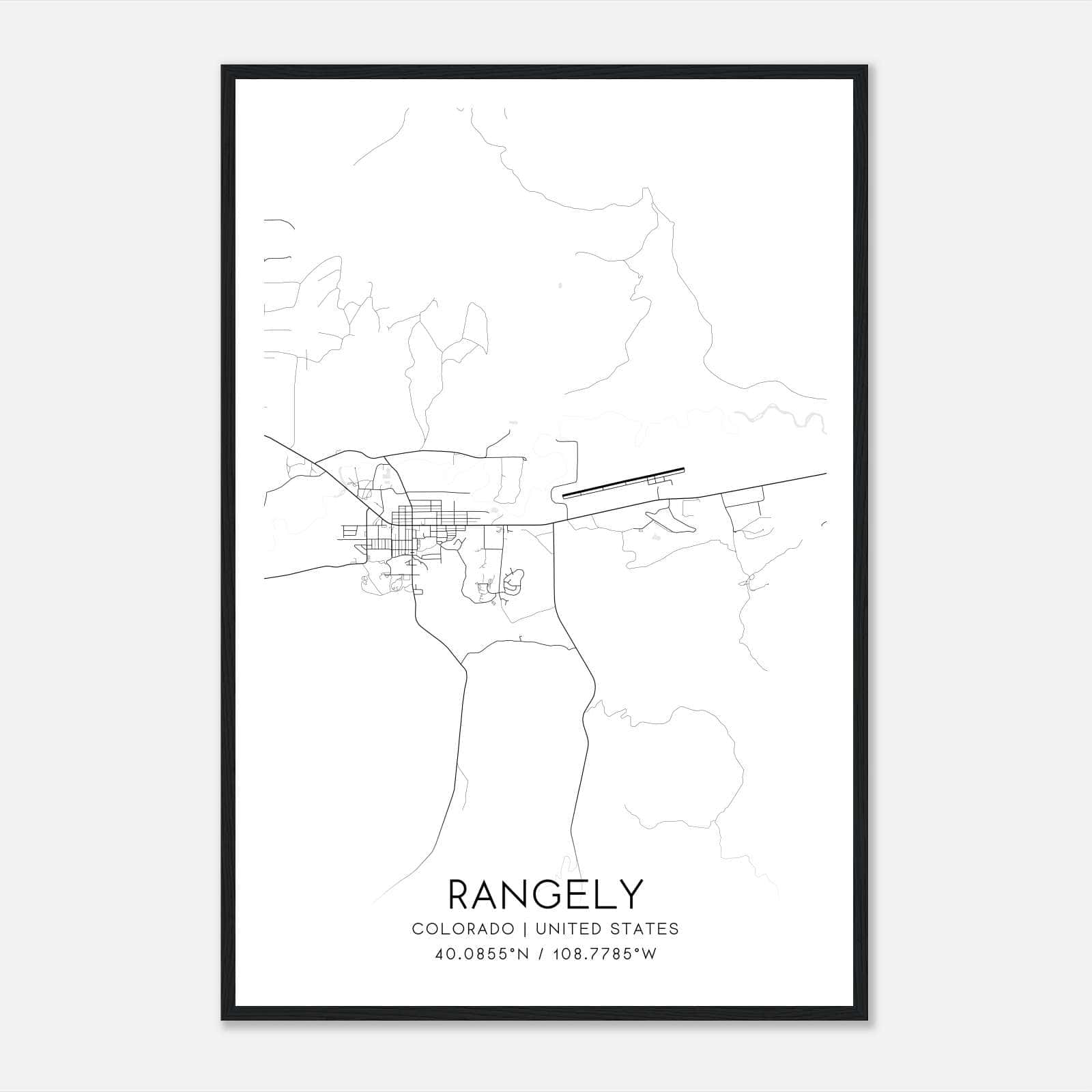 Rangely Colorado Map Poster, Modern Home Decor Wall Art Print - Custom ...