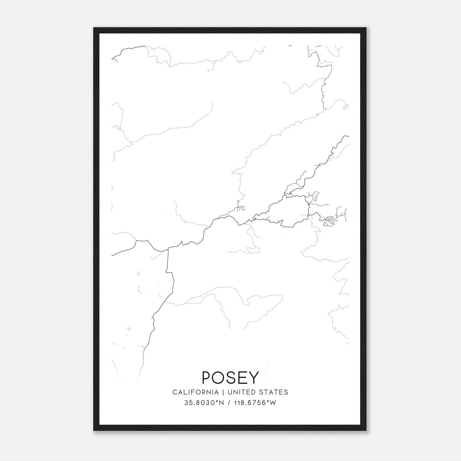 Posey California Map Poster, Modern Home Decor Wall Art Print - Custom ...