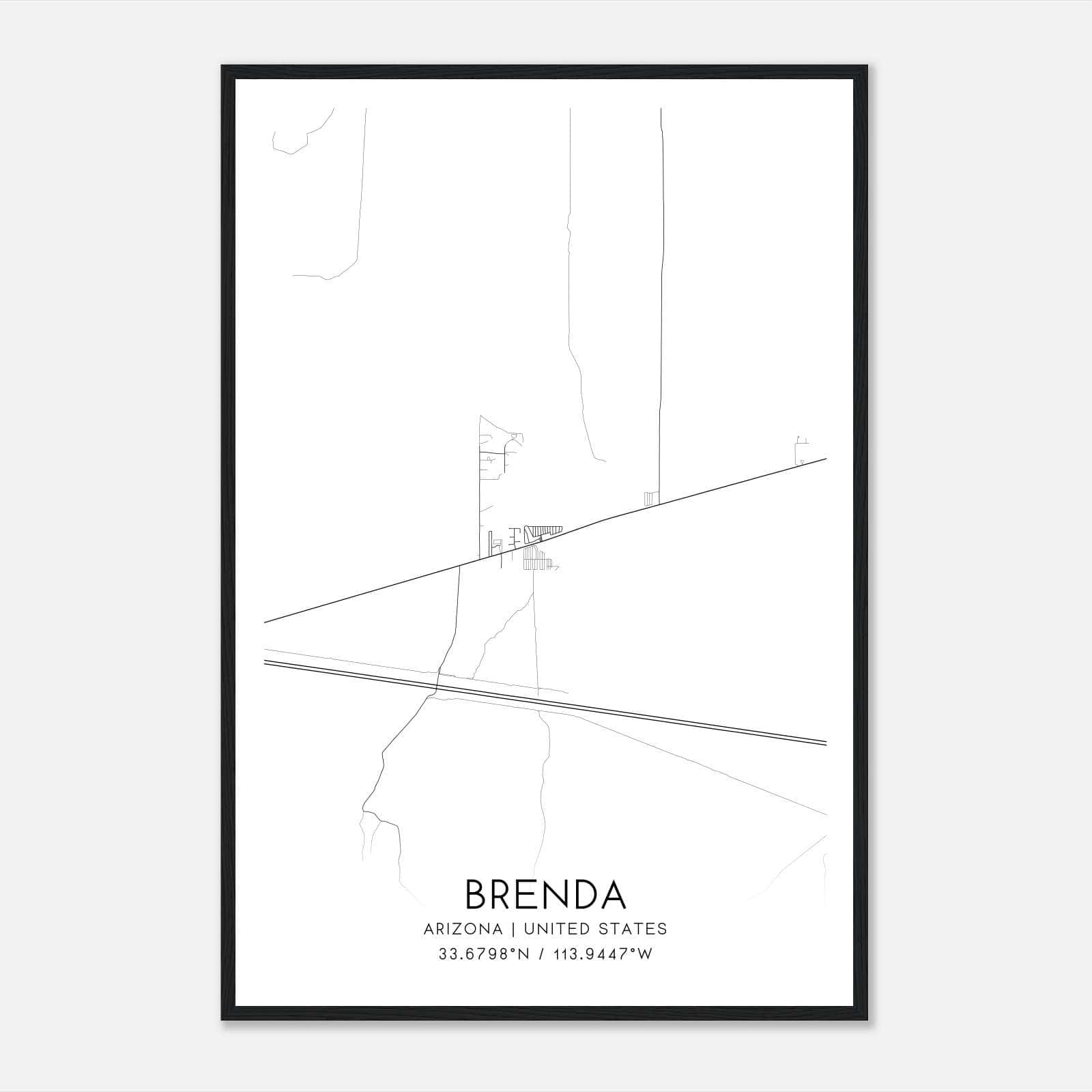 Brenda Arizona Map Poster, Modern Home Decor Wall Art Print - Custom ...