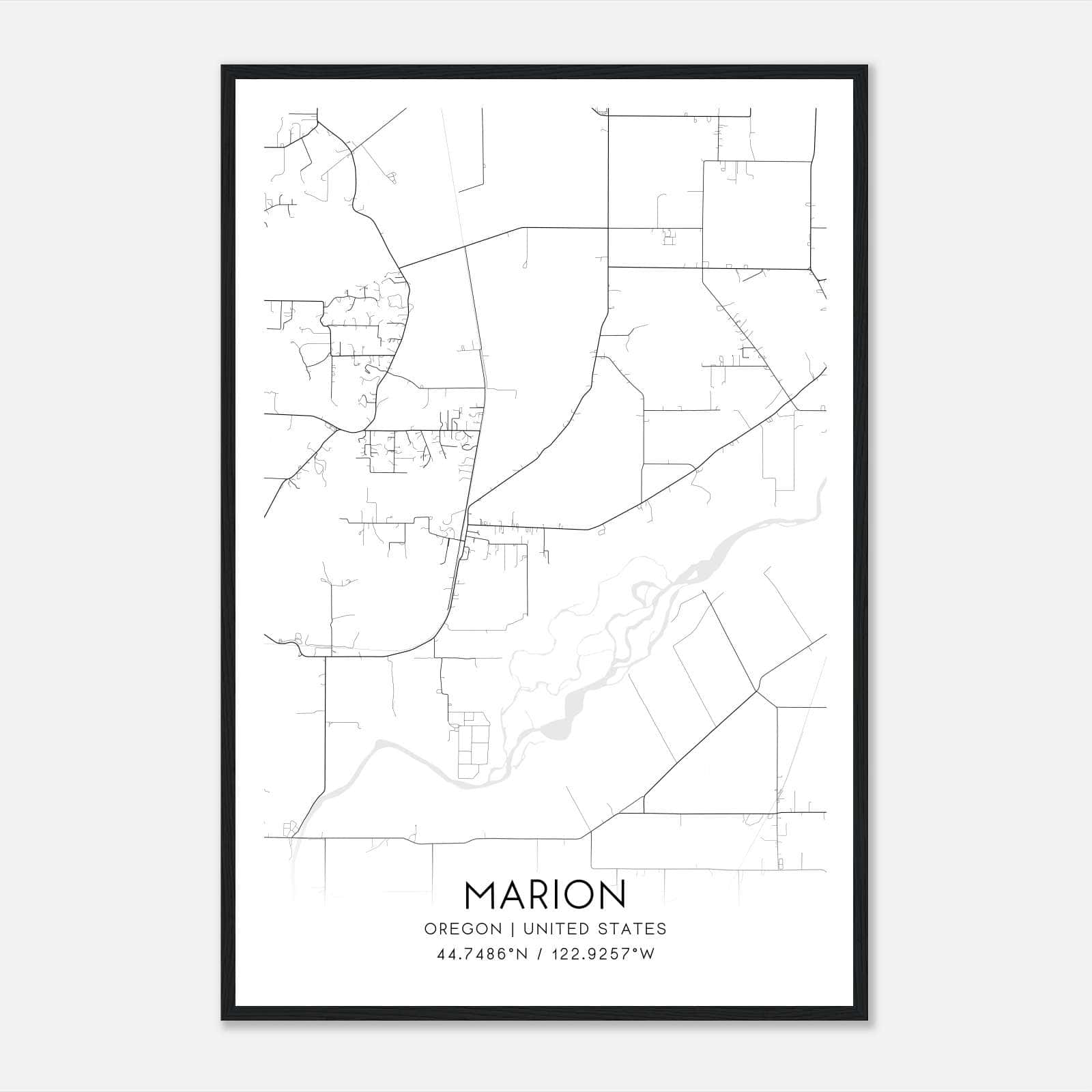 Marion Oregon Map Poster, Modern Home Decor Wall Art Print - Custom ...