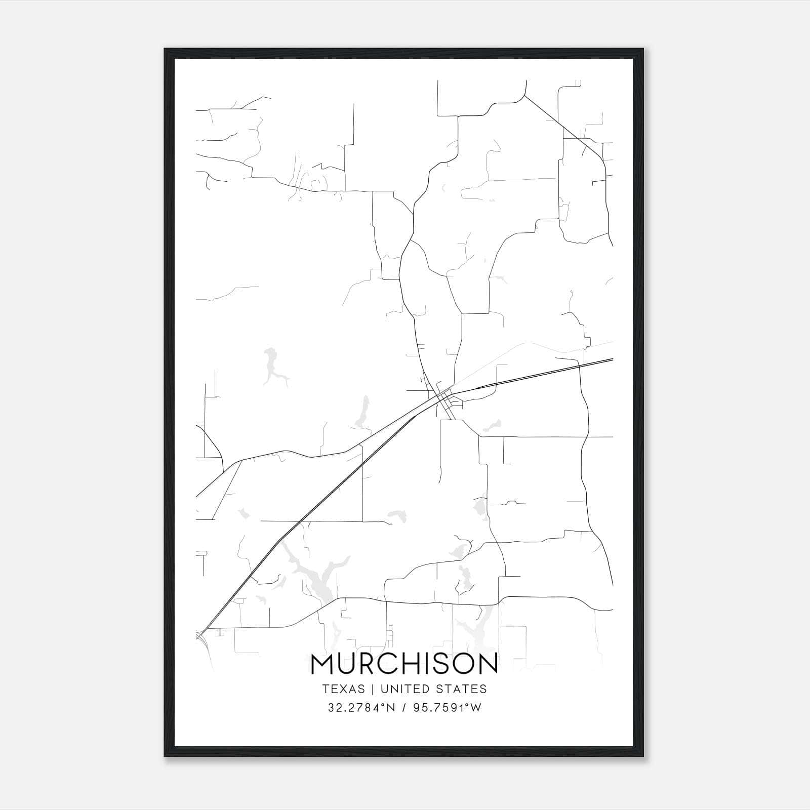 Murchison Texas Map Poster, Modern Home Decor Wall Art Print - Custom ...