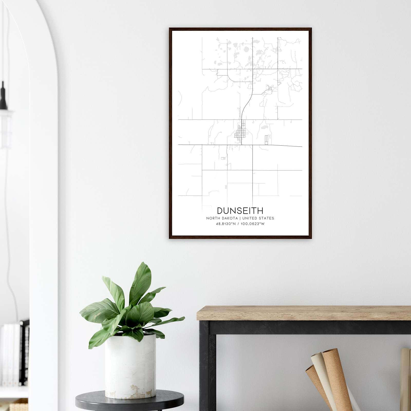 Dunseith North Dakota Map Poster, Modern Home Decor Wall Art Print ...