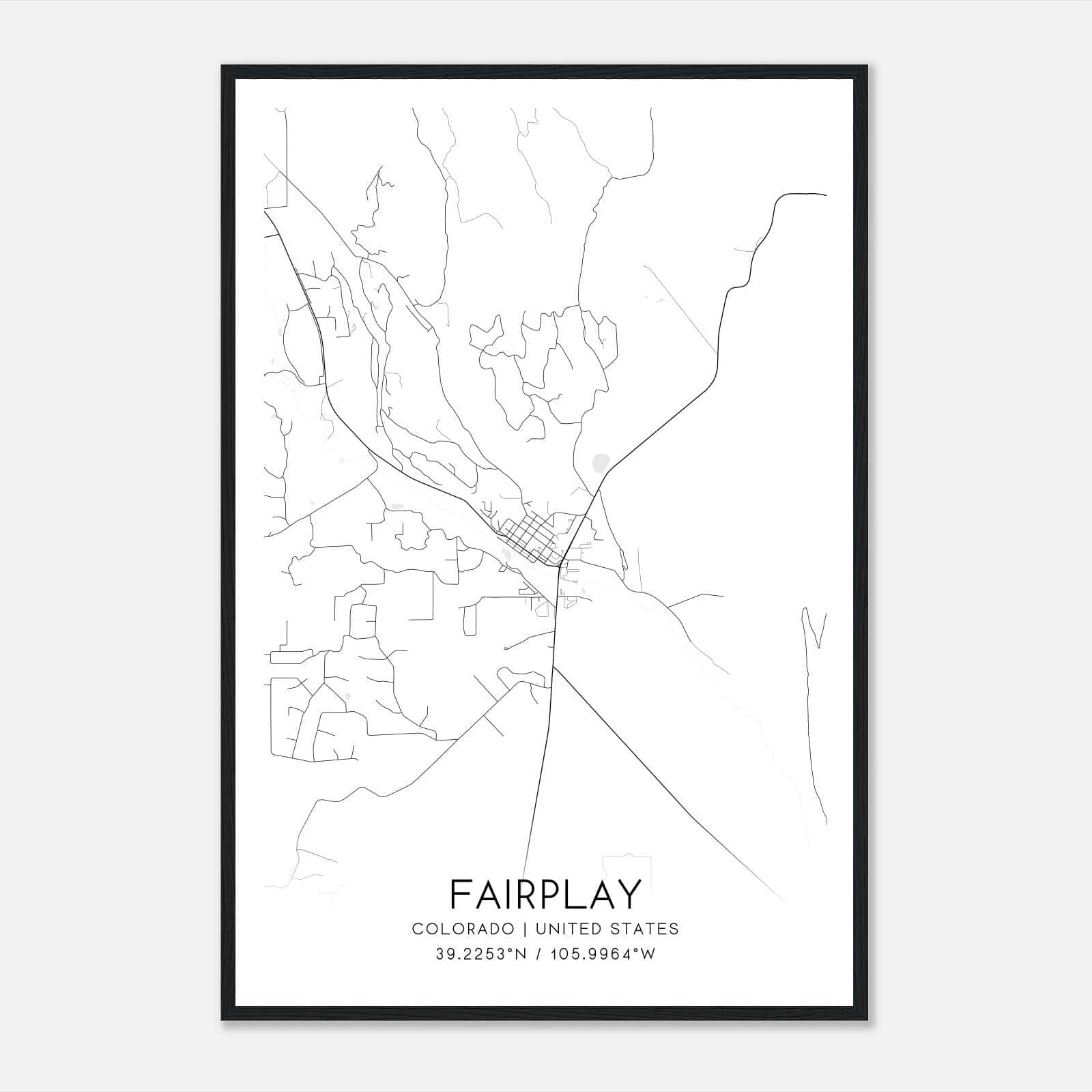Fairplay Colorado Map Poster, Modern Home Decor Wall Art Print - Custom ...