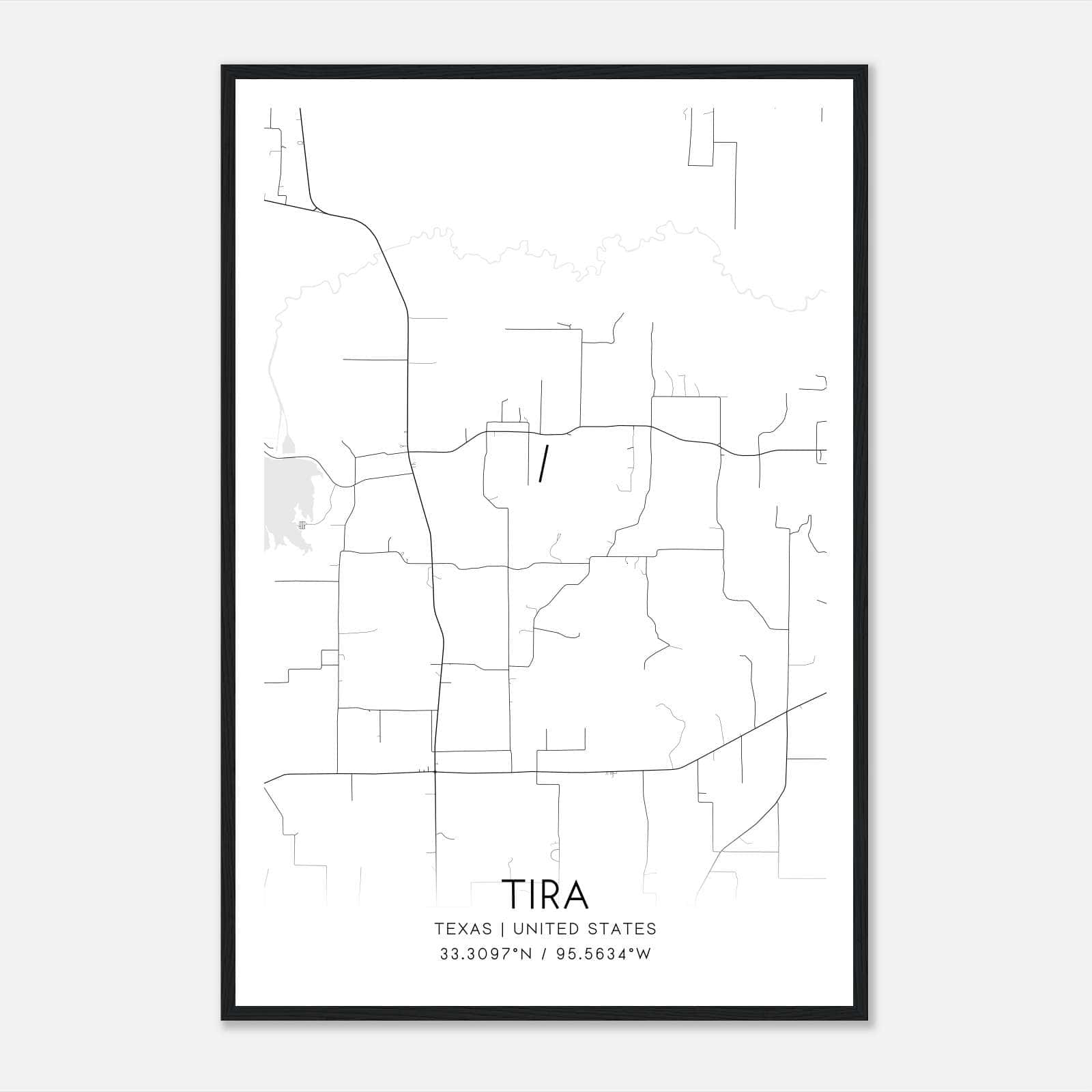 Tira Texas Map Poster, Modern Home Decor Wall Art Print - Custom Maps ...