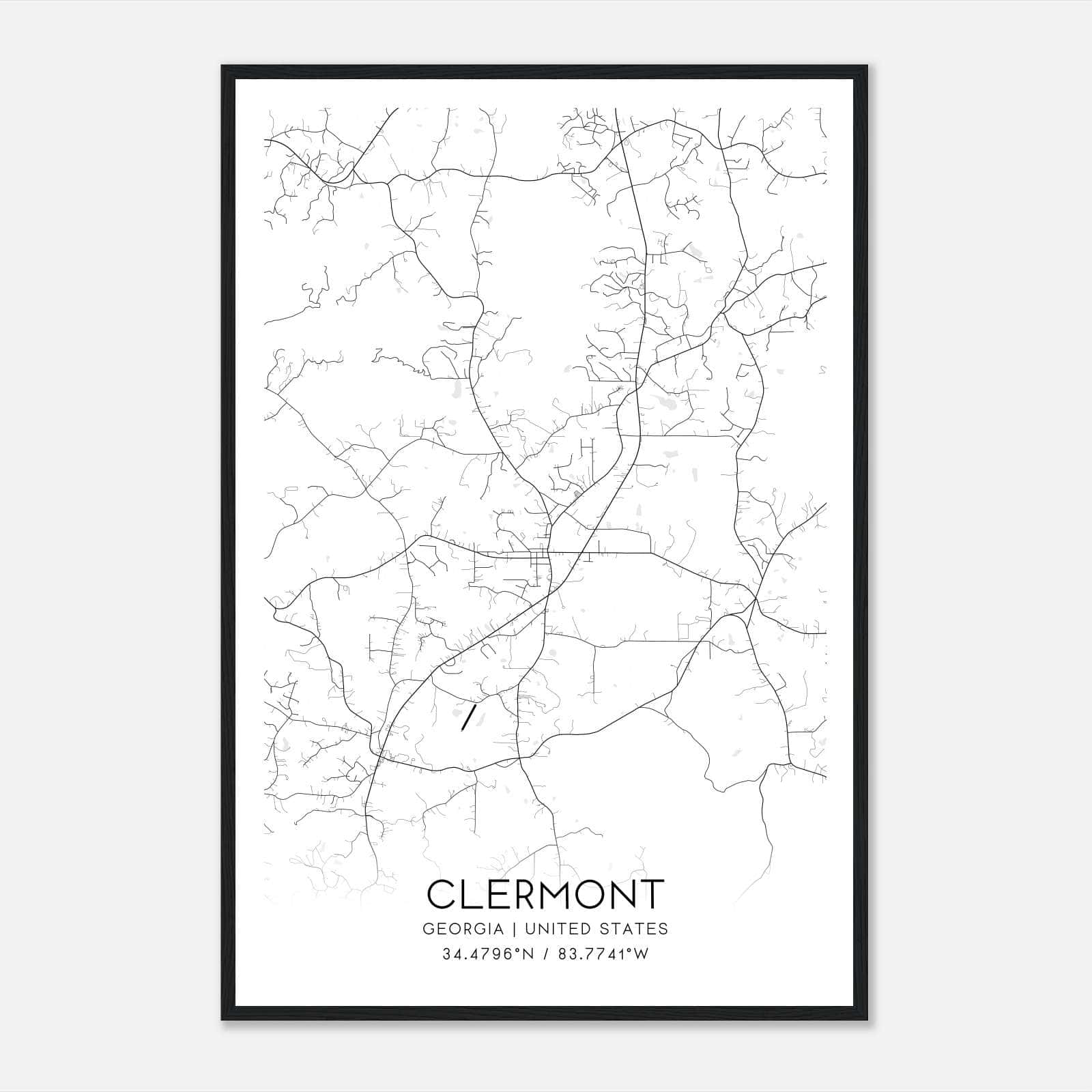 Clermont Georgia Map Poster, Modern Home Decor Wall Art Print - Custom ...
