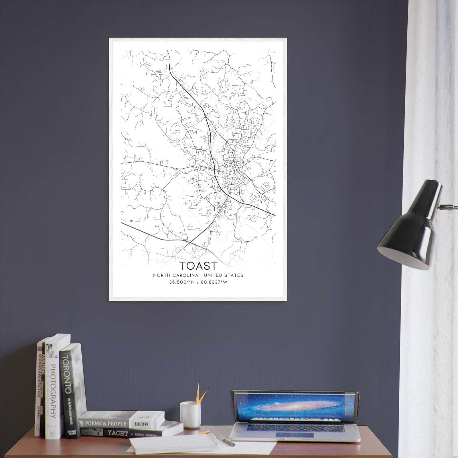 Toast North Carolina Map Poster, Modern Home Decor Wall Art Print ...