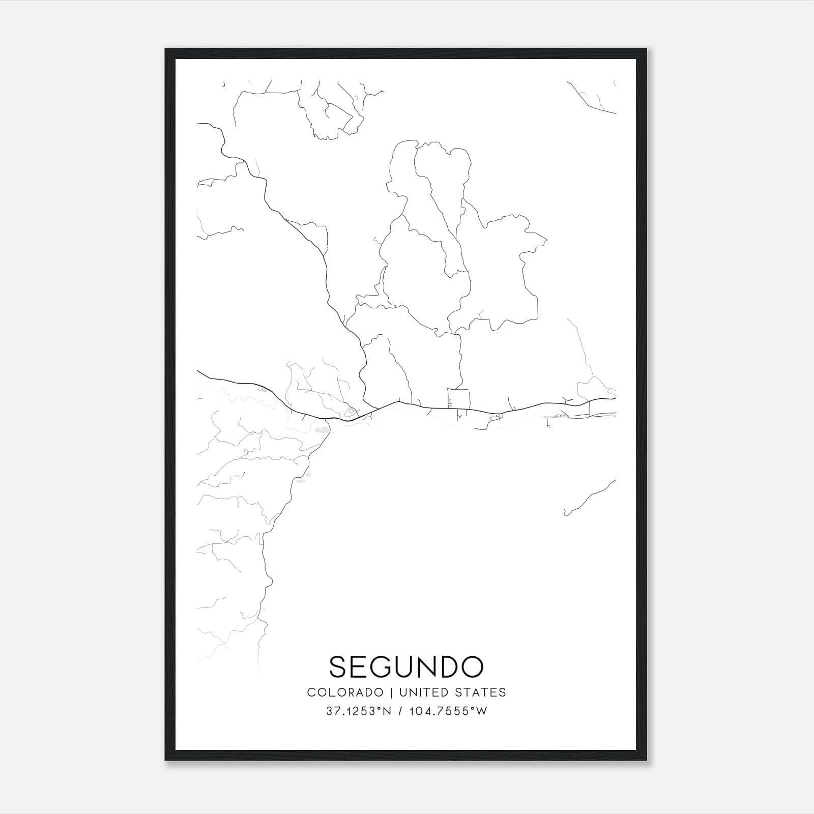 Segundo Colorado Map Poster, Modern Home Decor Wall Art Print - Custom ...