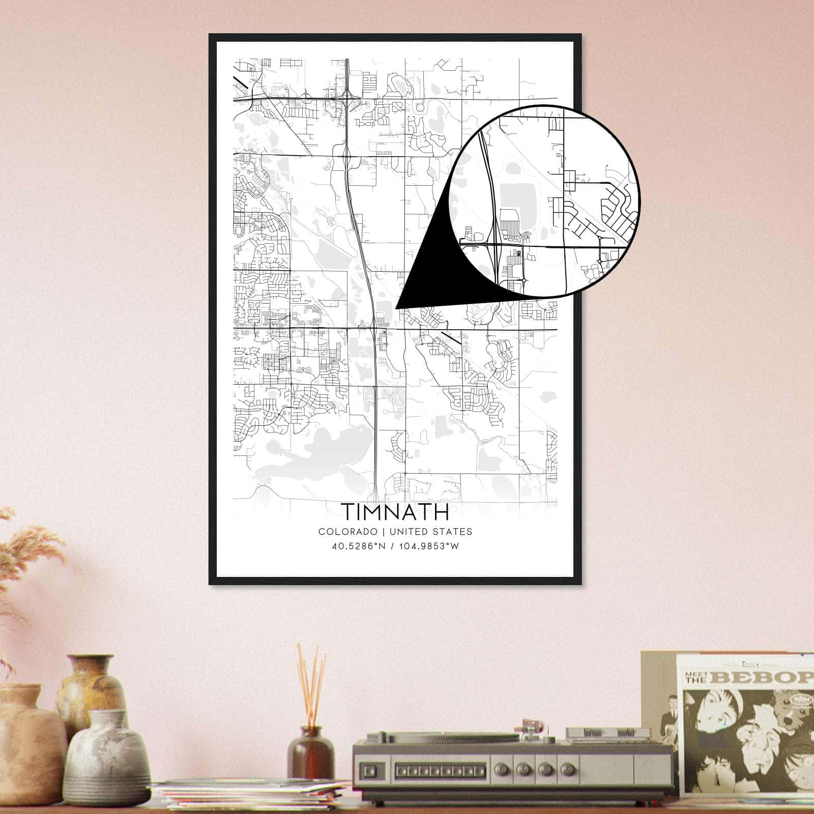 Timnath Colorado Map Poster, Modern Home Decor Wall Art Print - Custom ...