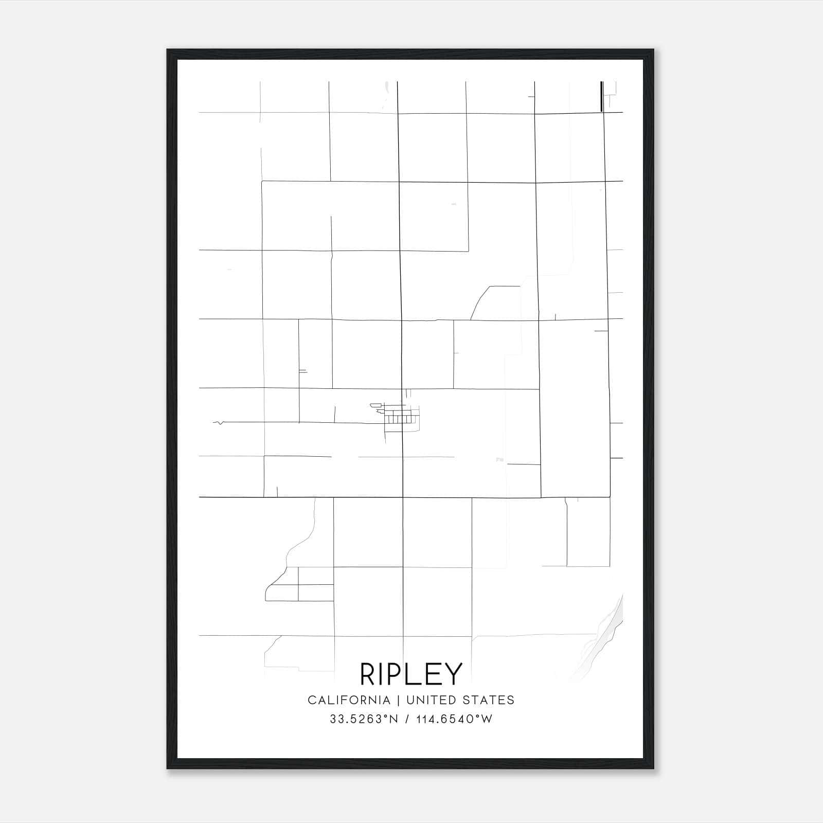 Ripley California Map Poster, Modern Home Decor Wall Art Print - Custom ...