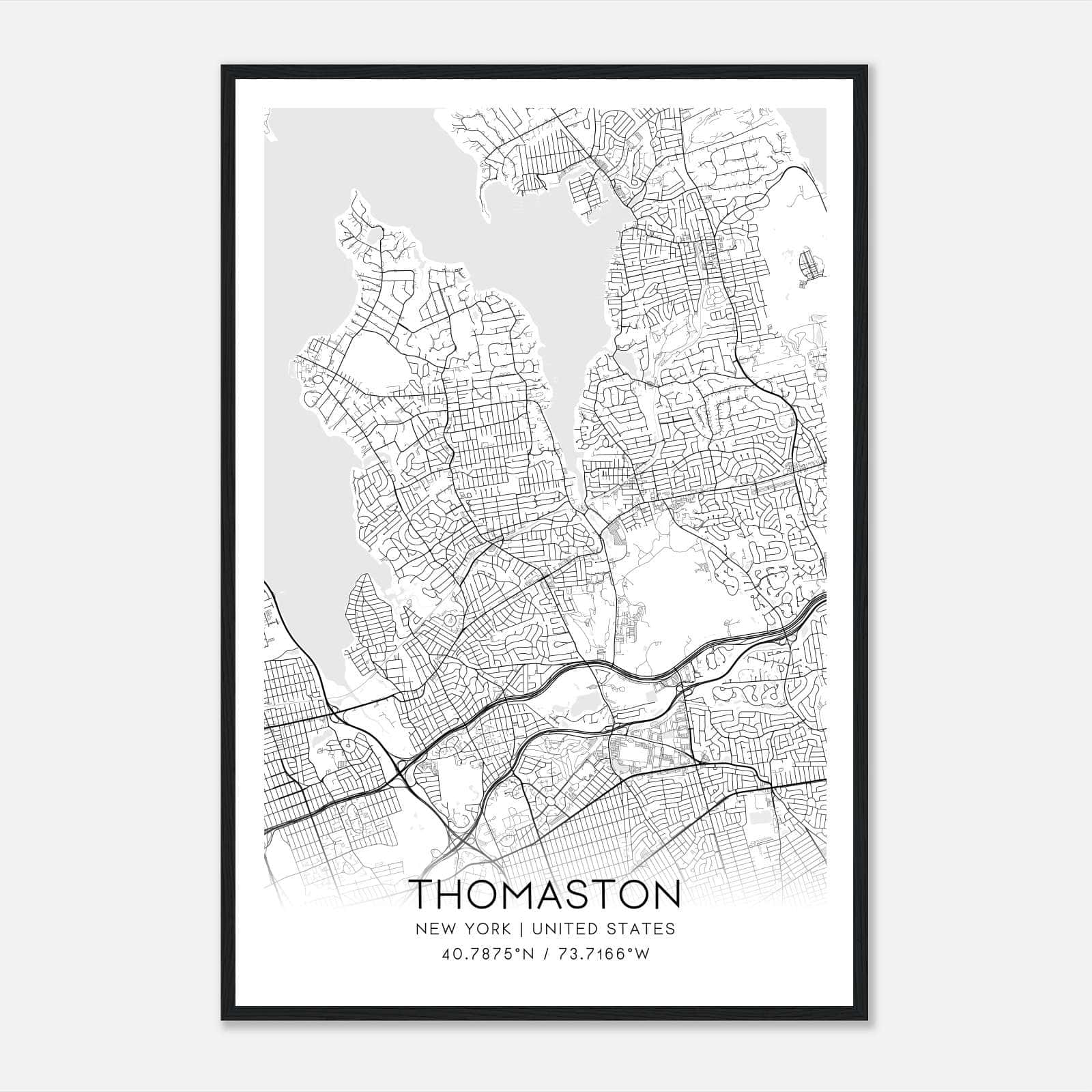 Thomaston New York Map Poster, Modern Home Decor Wall Art Print ...
