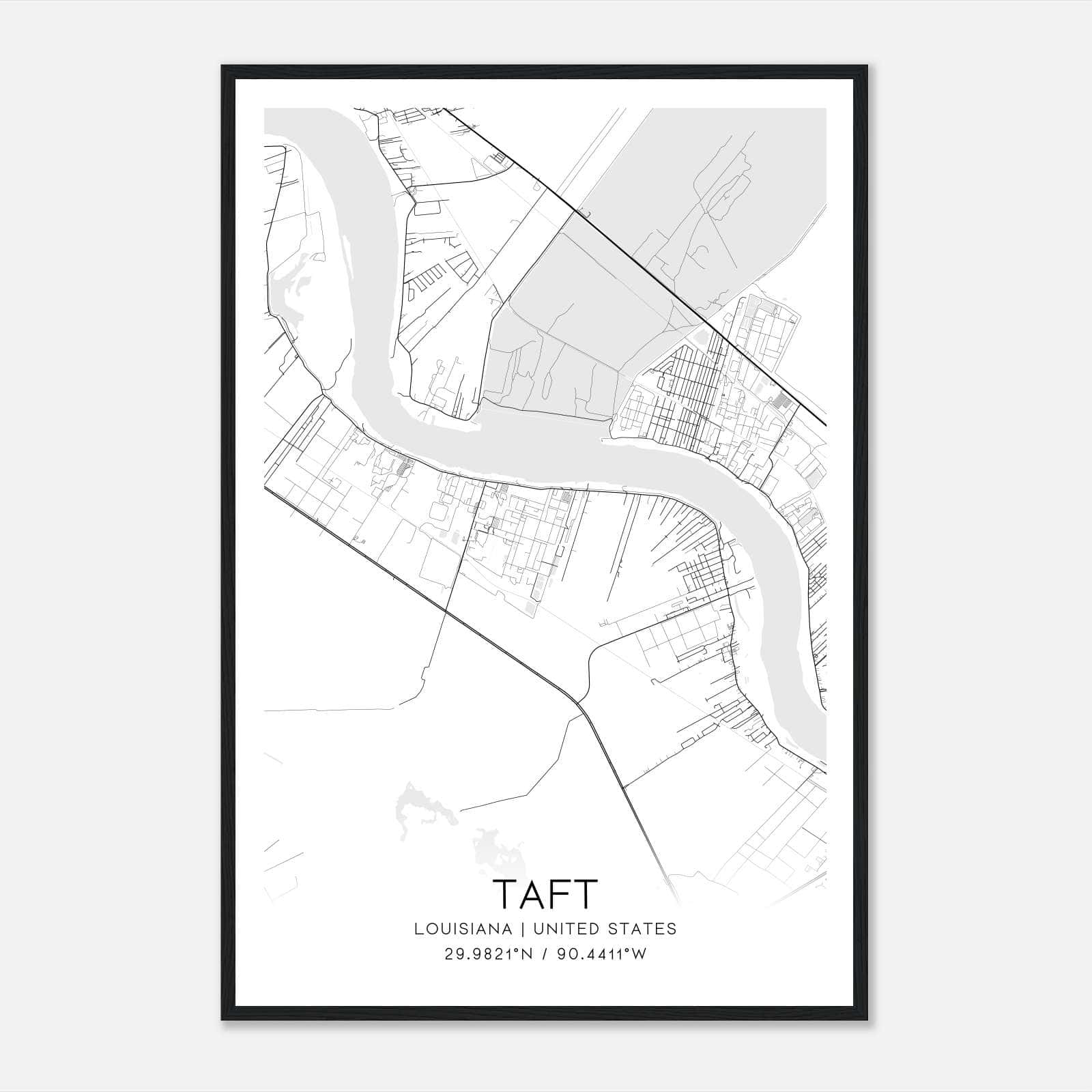 Taft Louisiana Map Poster, Modern Home Decor Wall Art Print - Custom ...