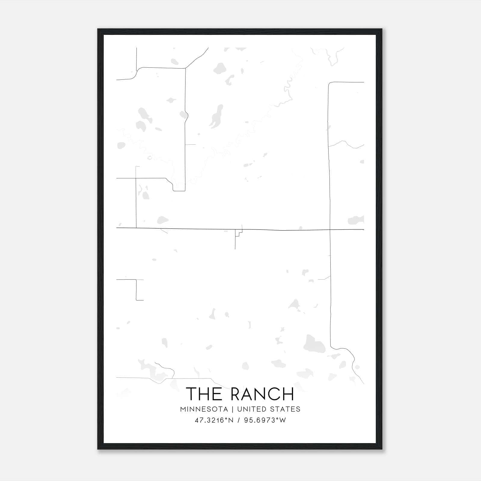 The Ranch Minnesota Map Poster, Modern Home Decor Wall Art Print ...