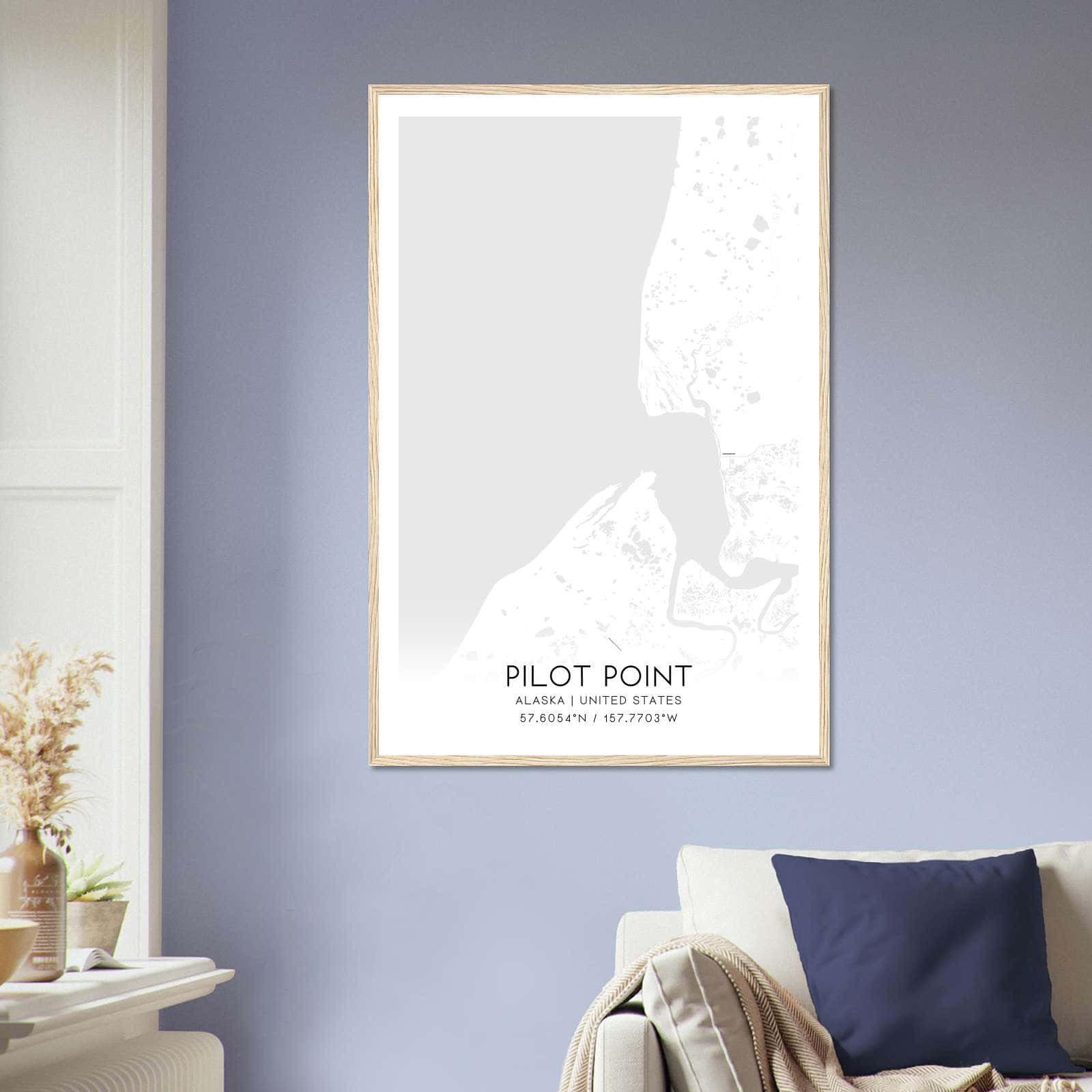 Pilot Point Alaska Map Poster, Modern Home Decor Wall Art Print ...