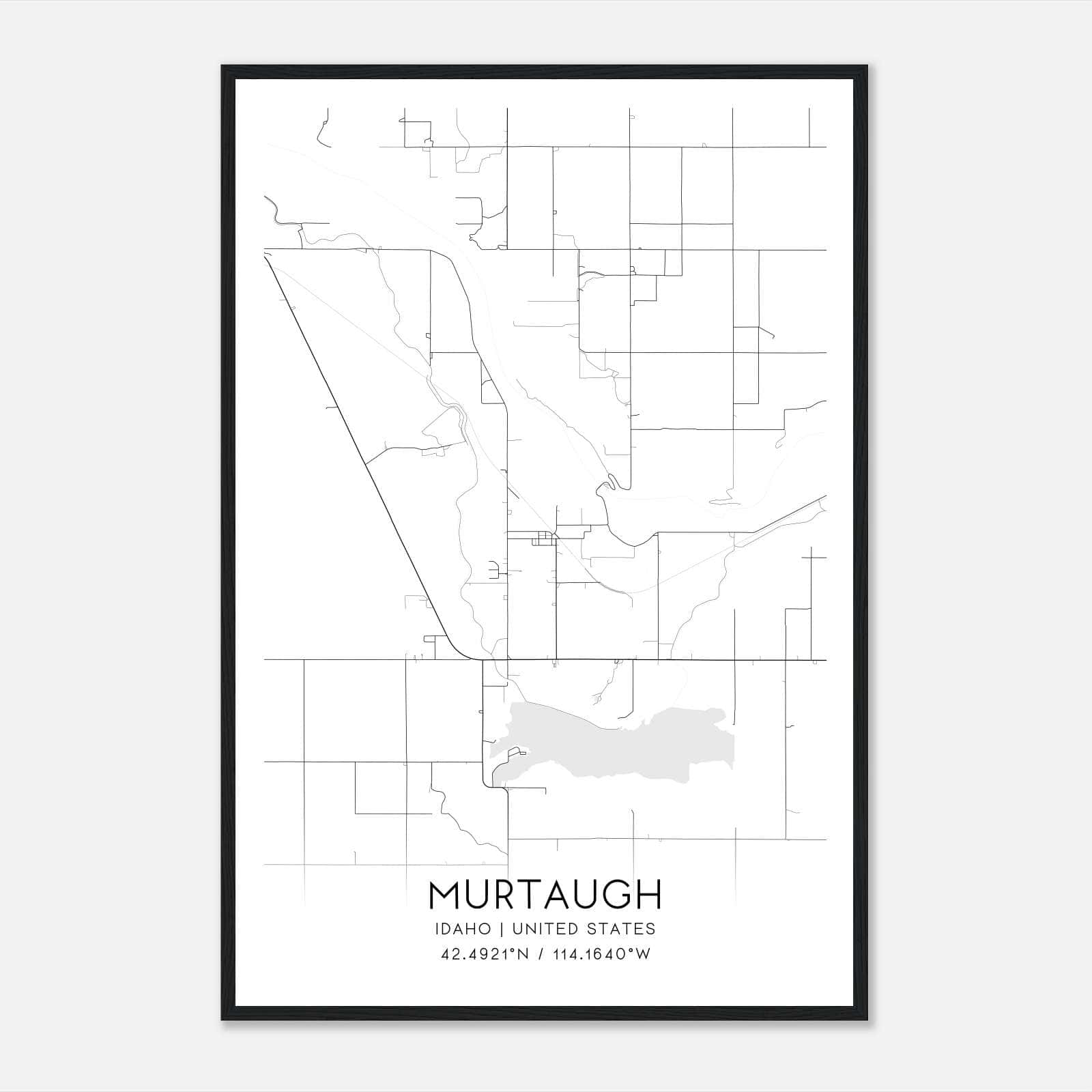 Murtaugh Idaho Map Poster, Modern Home Decor Wall Art Print - Custom Maps & Posters