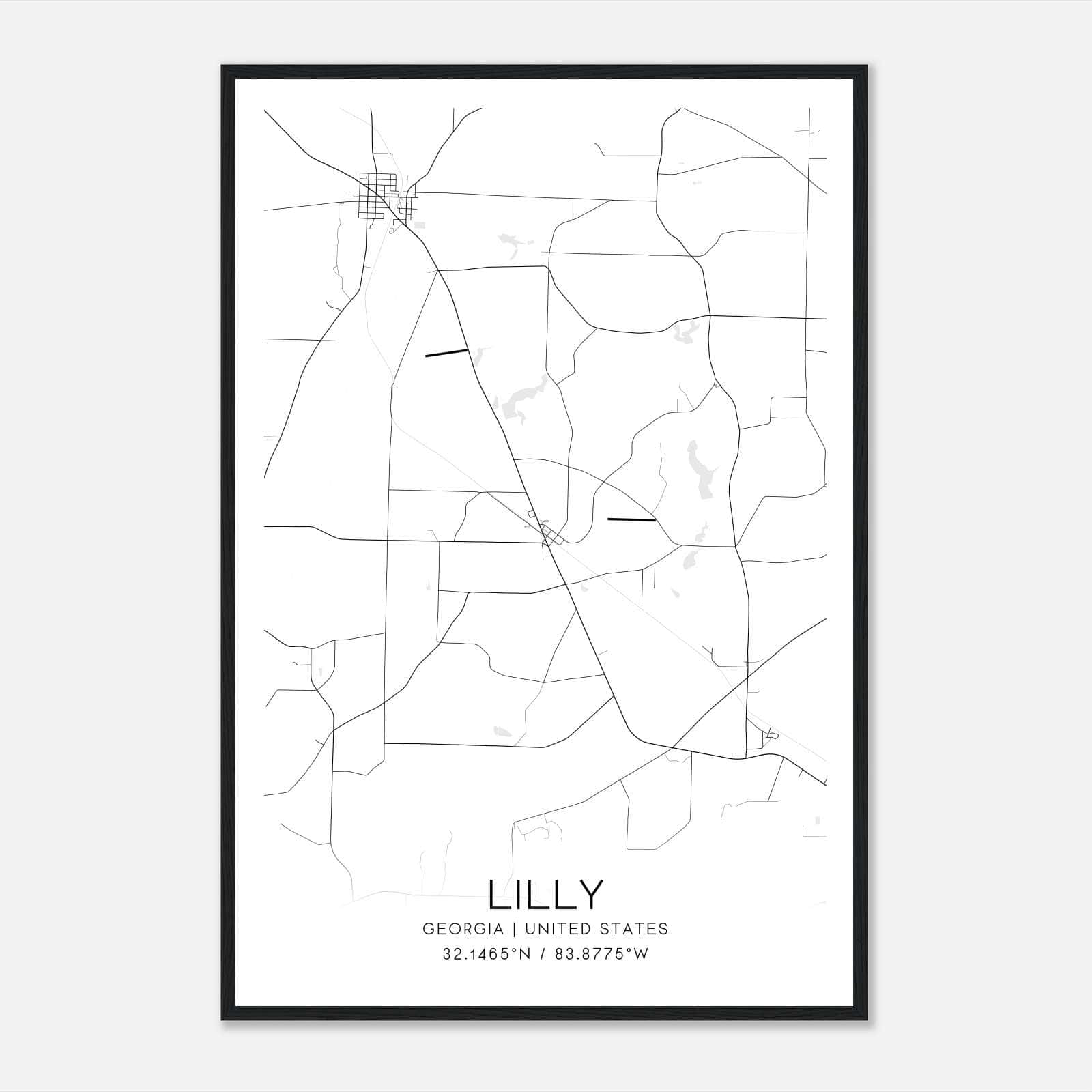 Lilly Georgia Map Poster, Modern Home Decor Wall Art Print - Custom ...