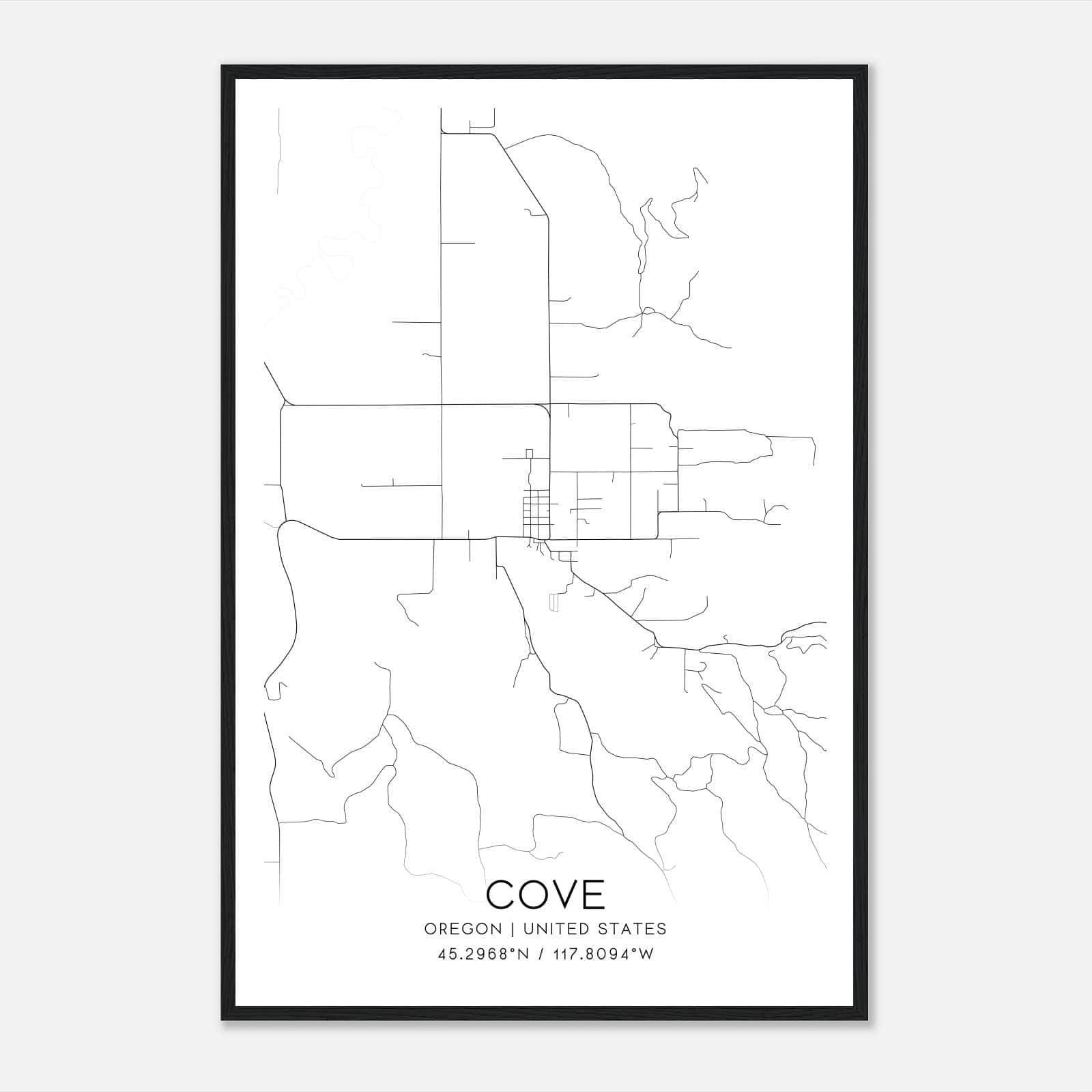 Cove Oregon Map Poster, Modern Home Decor Wall Art Print - Custom Maps ...