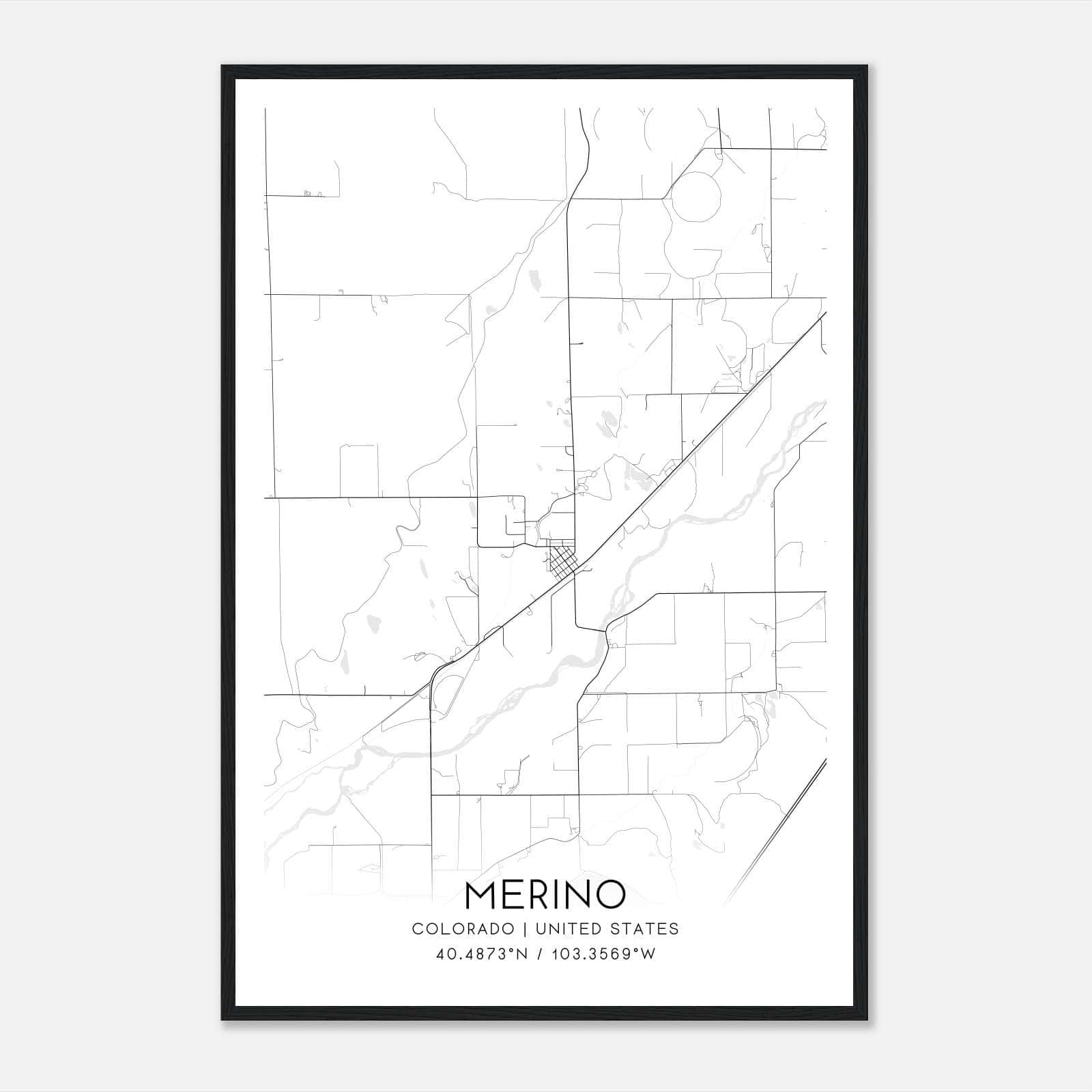 Merino Colorado Map Poster, Modern Home Decor Wall Art Print - Custom ...