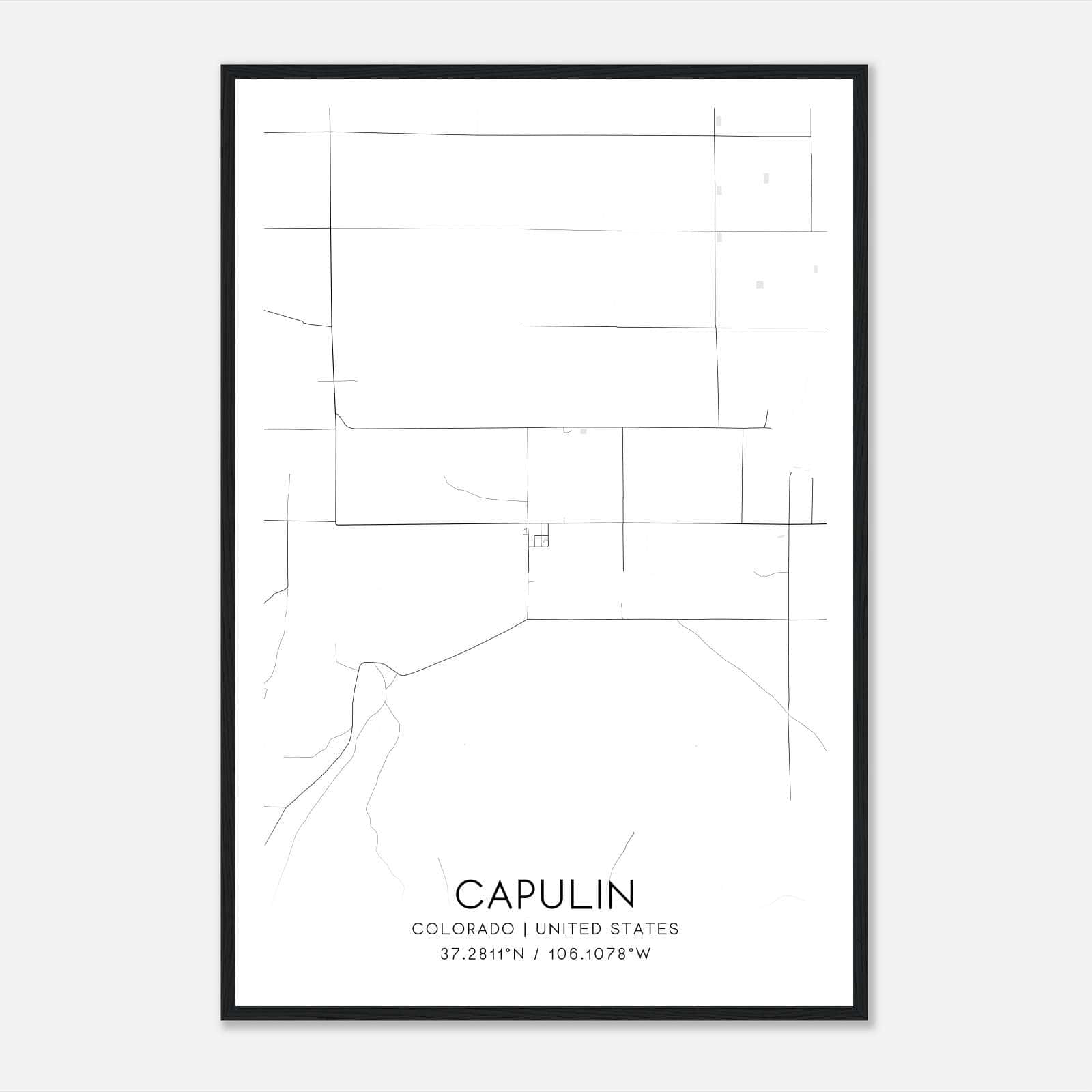 Capulin Colorado Map Poster, Modern Home Decor Wall Art Print - Custom ...