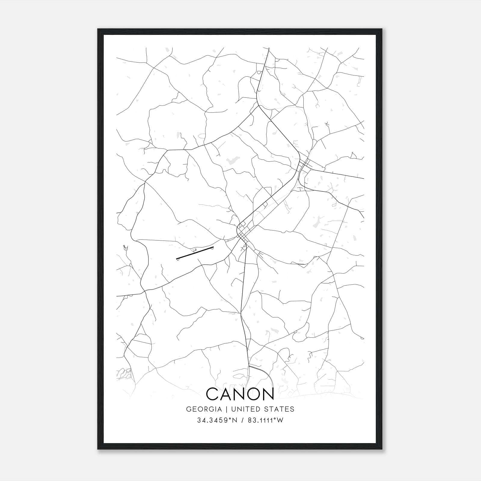 Canon Georgia Map Poster, Modern Home Decor Wall Art Print - Custom ...