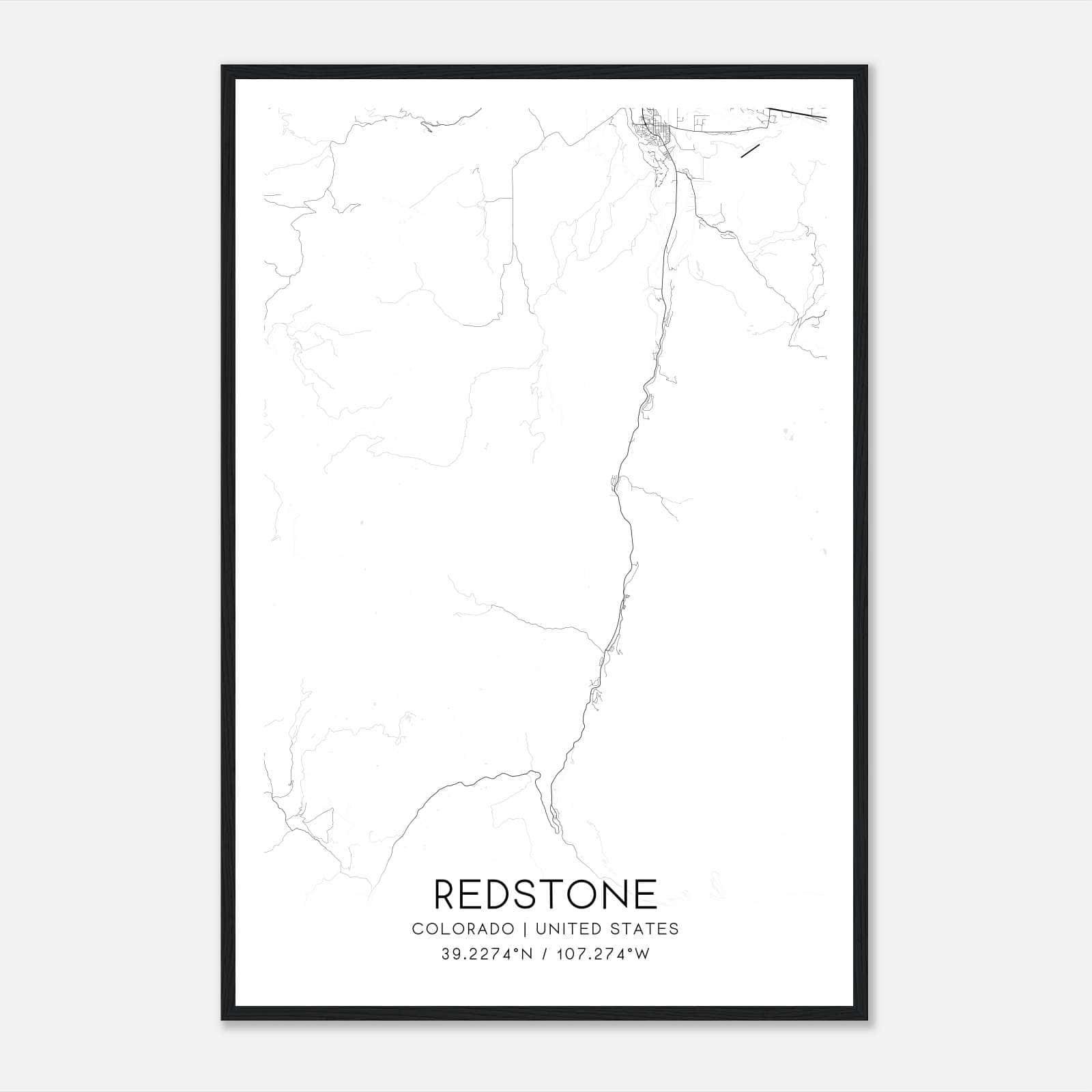 Redstone Colorado Map Poster, Modern Home Decor Wall Art Print - Custom ...