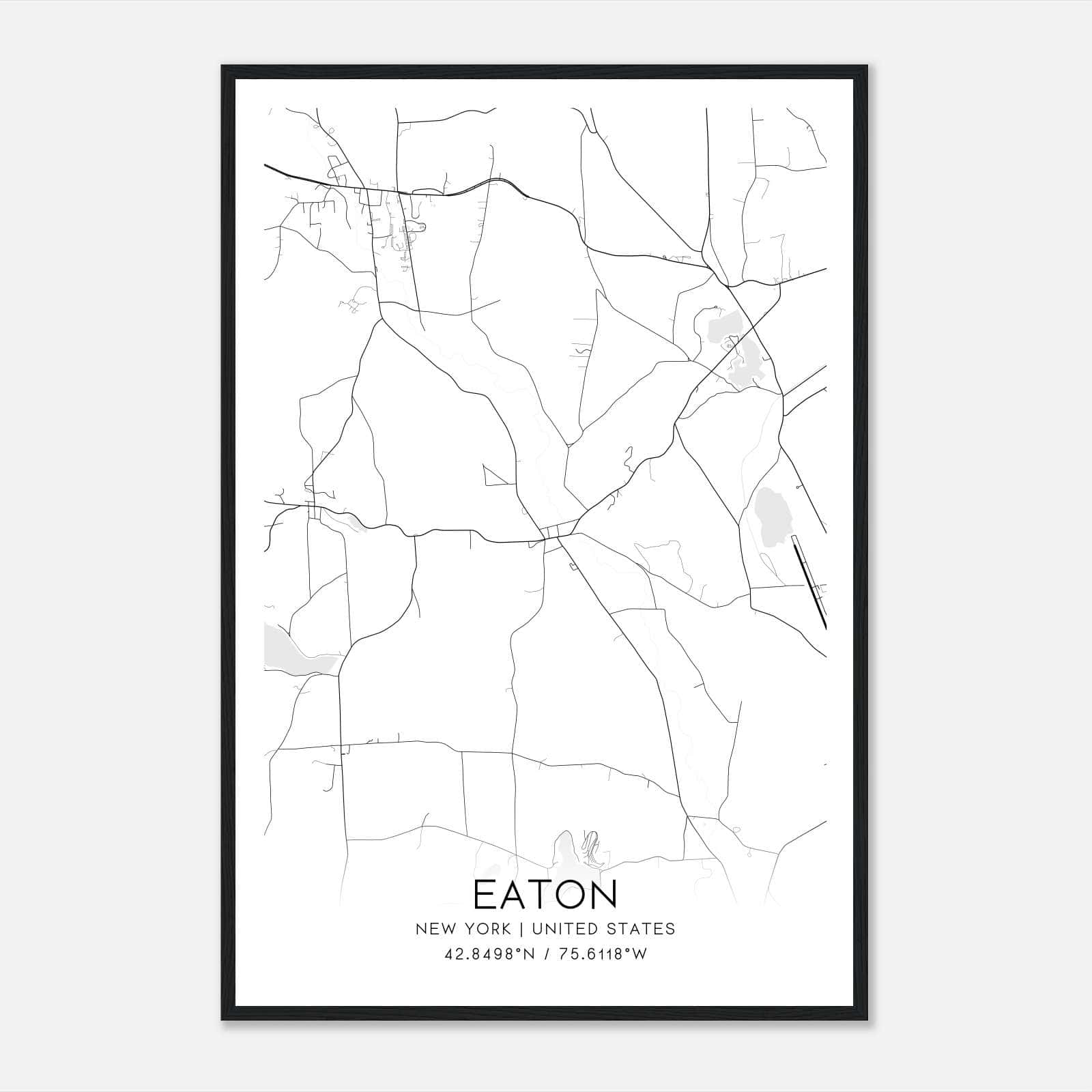 Eaton New York Map Poster, Modern Home Decor Wall Art Print - Custom ...