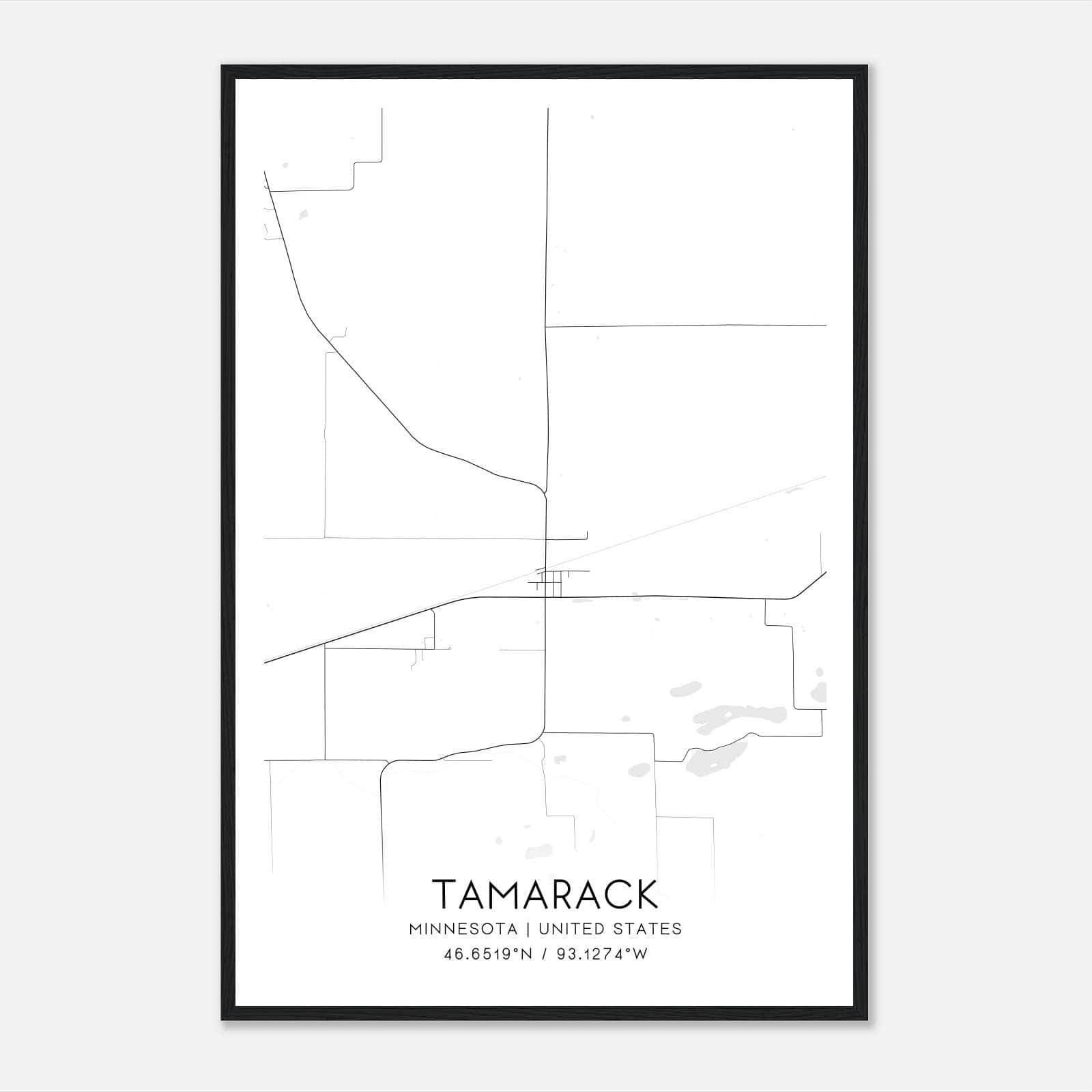 Tamarack Minnesota Map Poster, Modern Home Decor Wall Art Print ...