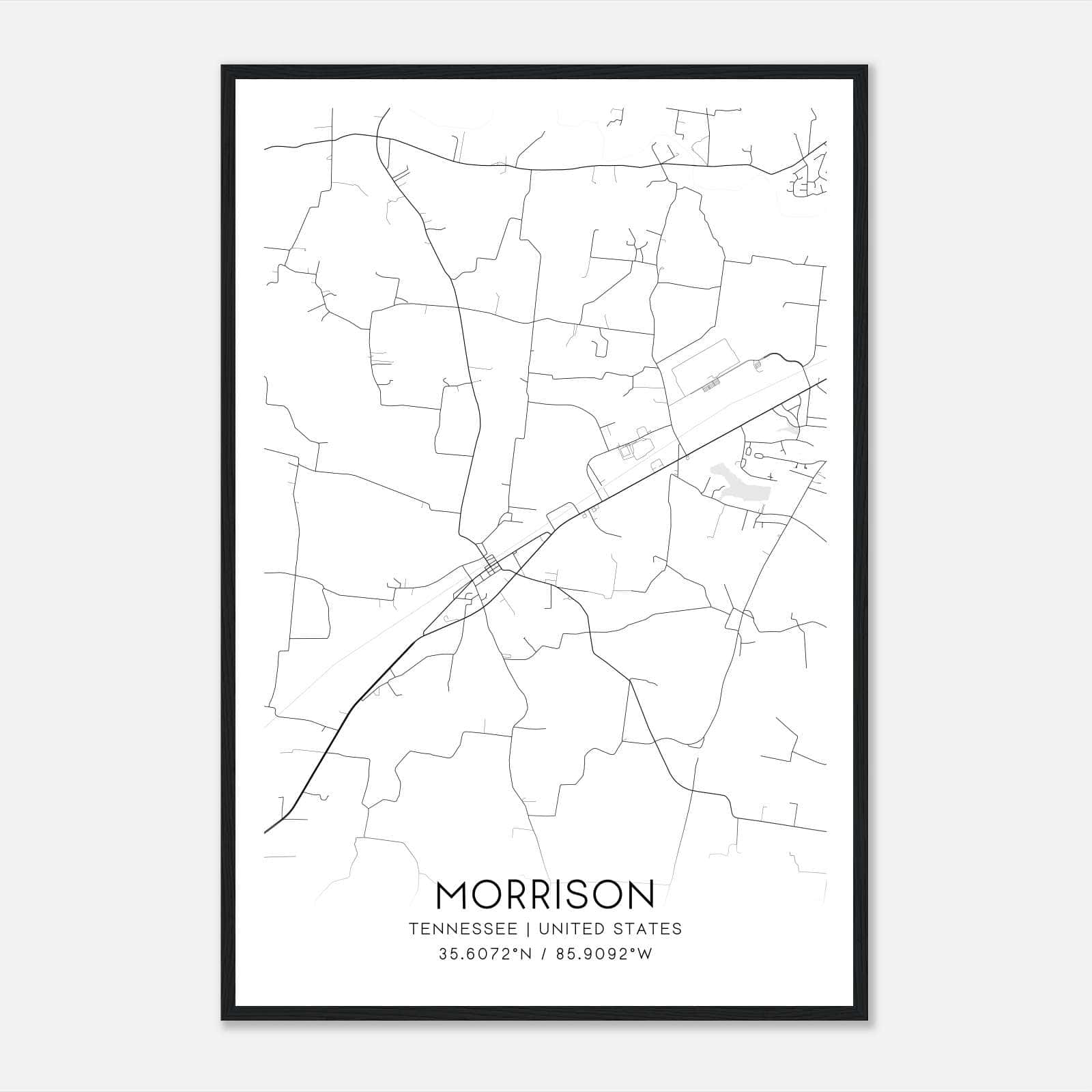Morrison Tennessee Map Poster, Modern Home Decor Wall Art Print ...