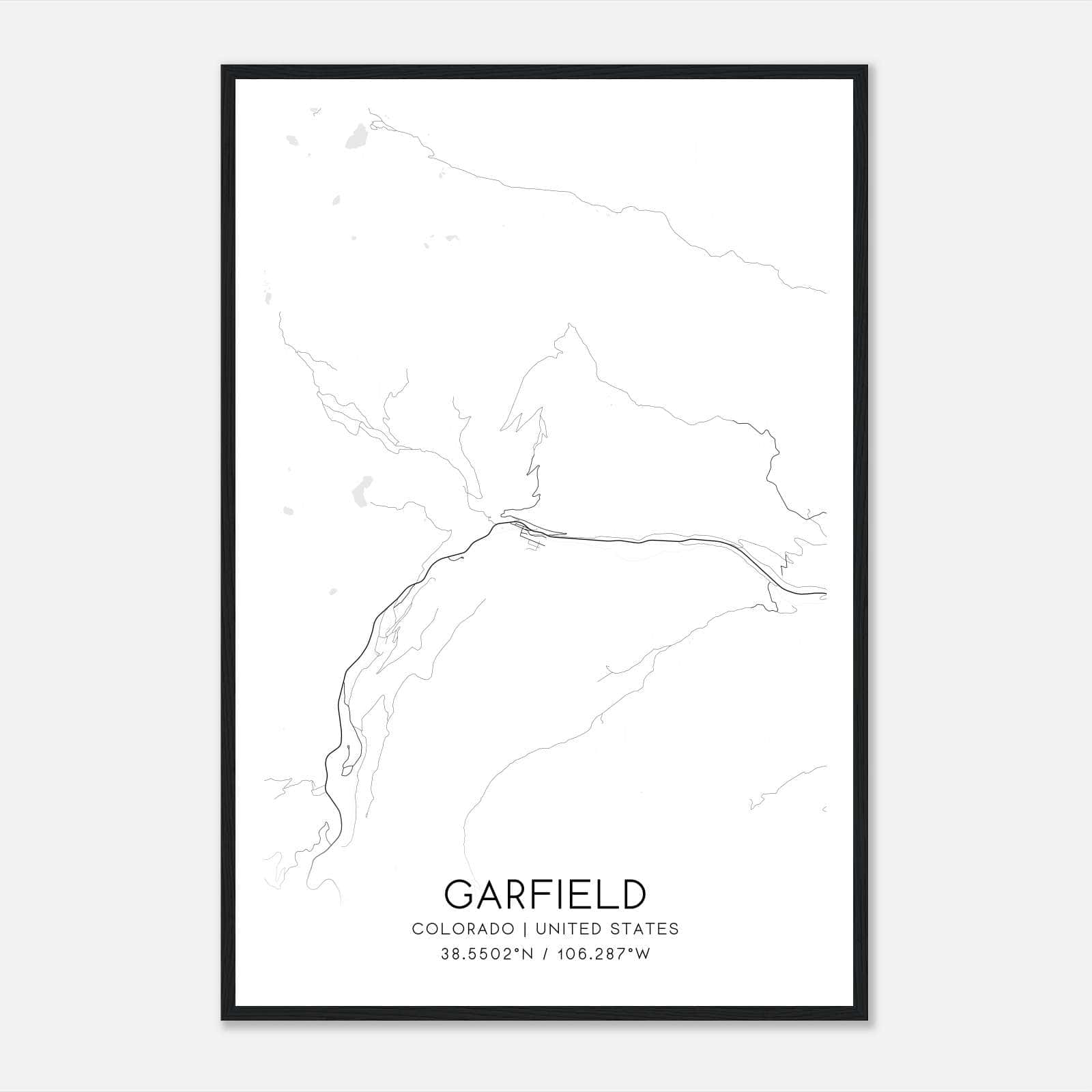 Garfield Colorado Map Poster, Modern Home Decor Wall Art Print - Custom ...