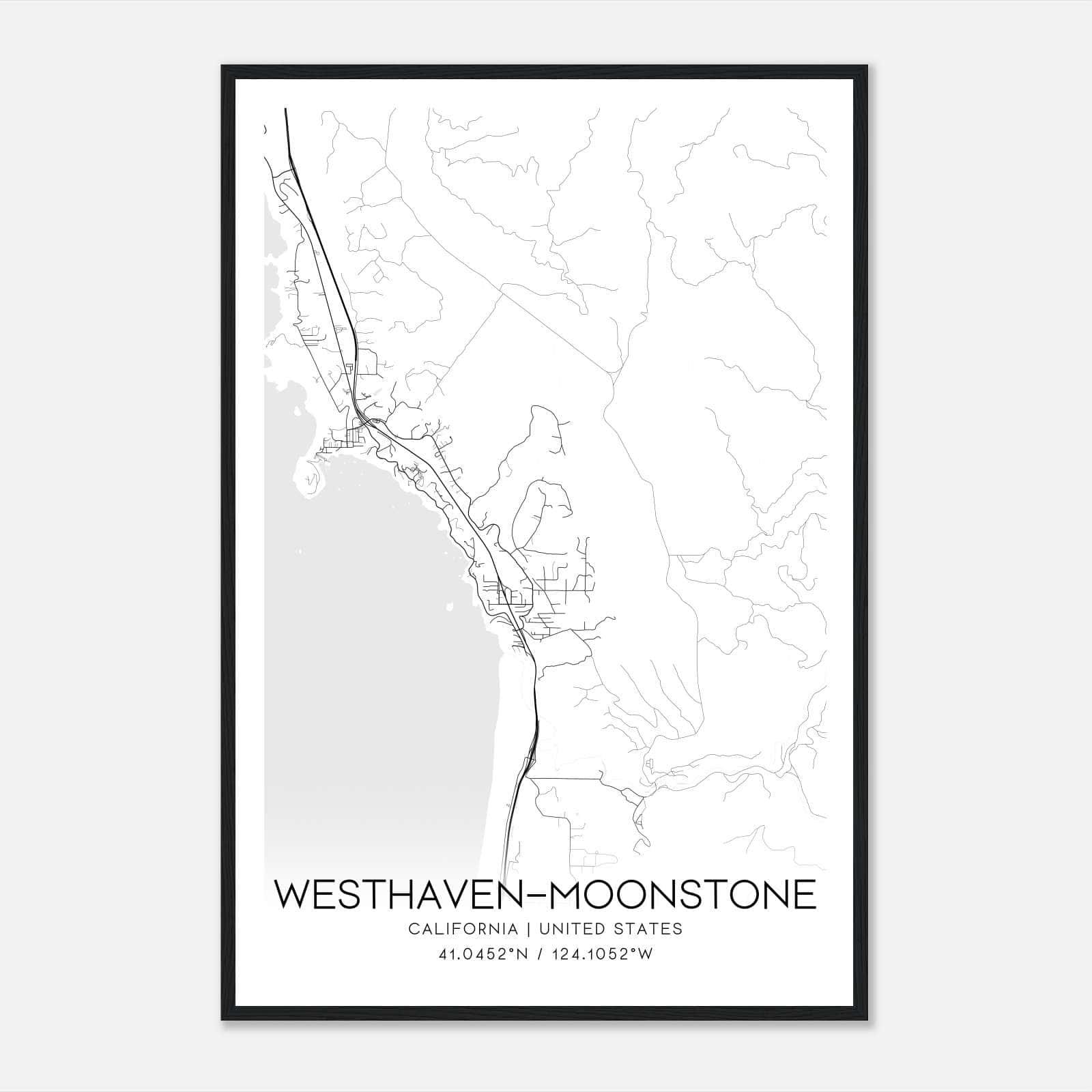 Westhaven-Moonstone California Map Poster, Modern Home Decor Wall Art ...