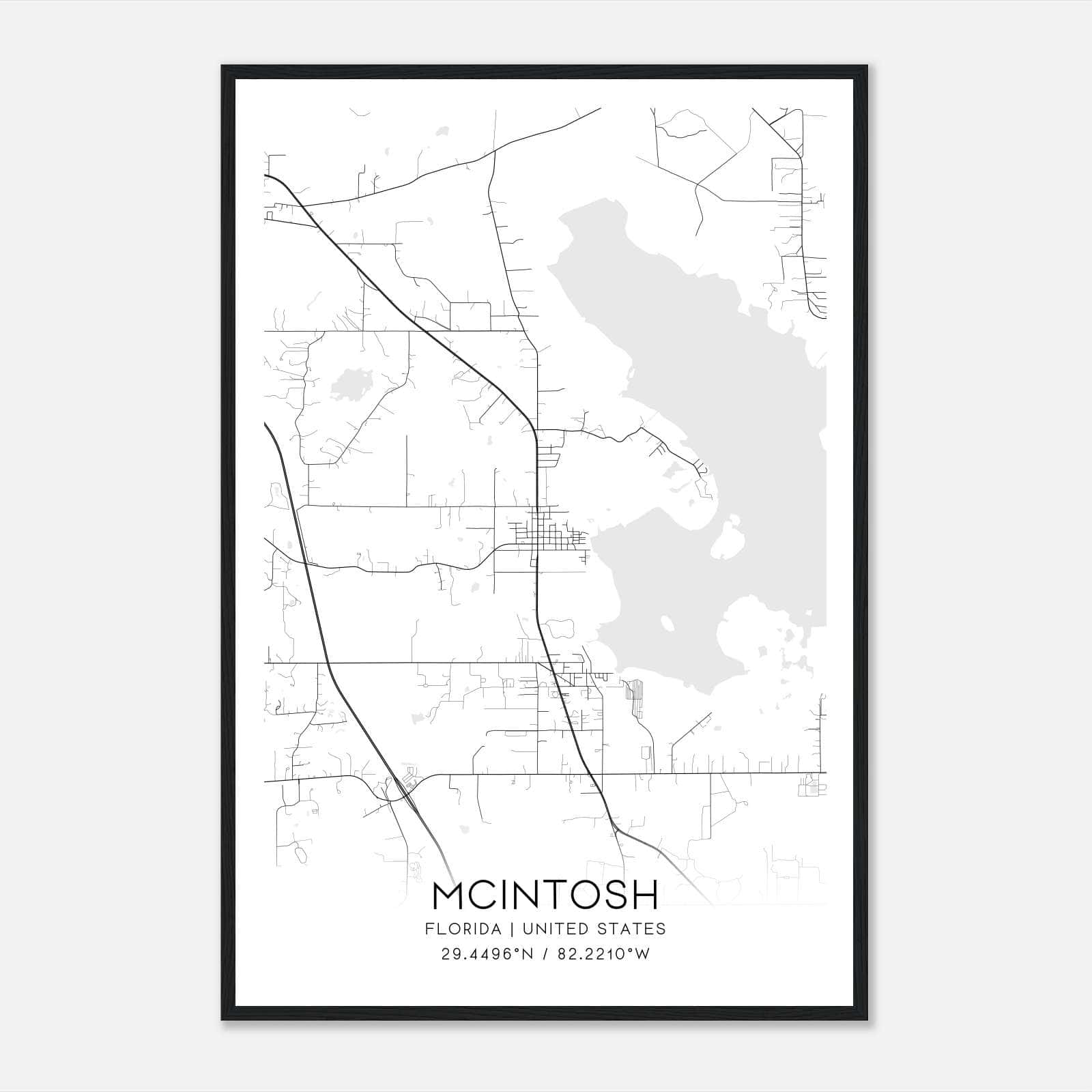 Mcintosh Florida Map Poster, Modern Home Decor Wall Art Print - Custom ...