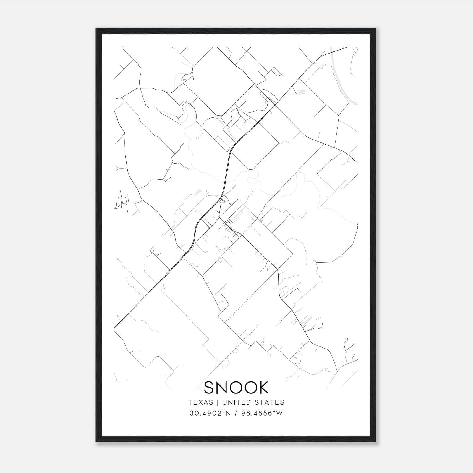 Snook Texas Map Poster, Modern Home Decor Wall Art Print - Custom Maps ...