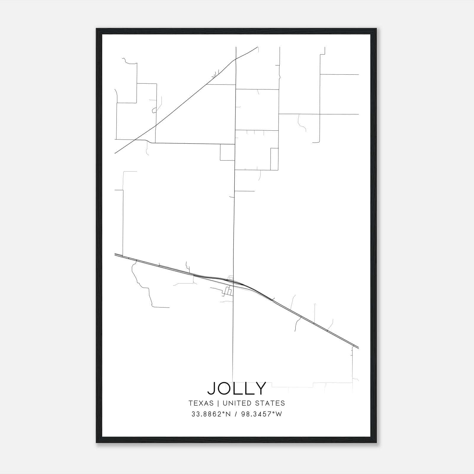 Jolly Texas Map Poster, Modern Home Decor Wall Art Print - Custom Maps ...