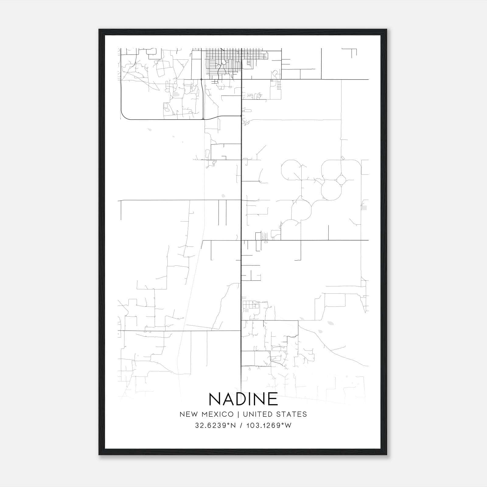 Nadine New Mexico Map Poster, Modern Home Decor Wall Art Print - Custom ...
