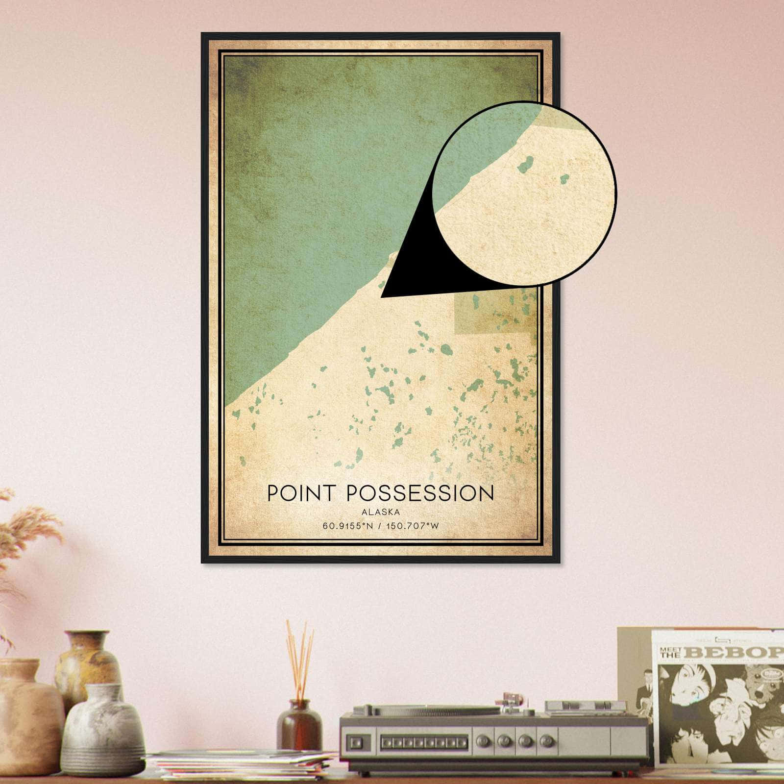 Vintage Point Possession Alaska Map Poster, Point Possession AK City ...