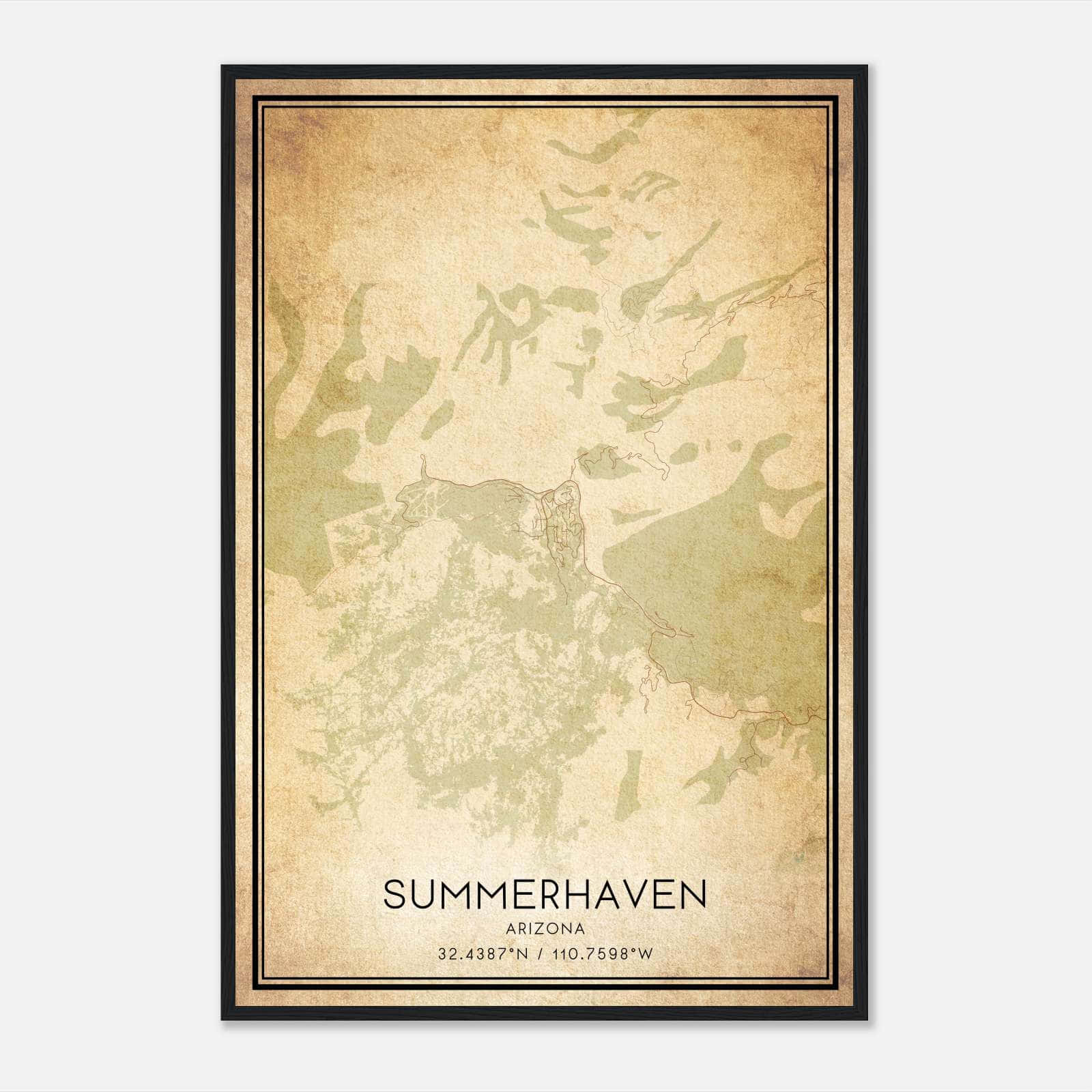 Vintage Summerhaven Arizona Map Poster, Summerhaven AZ City Road Wall ...