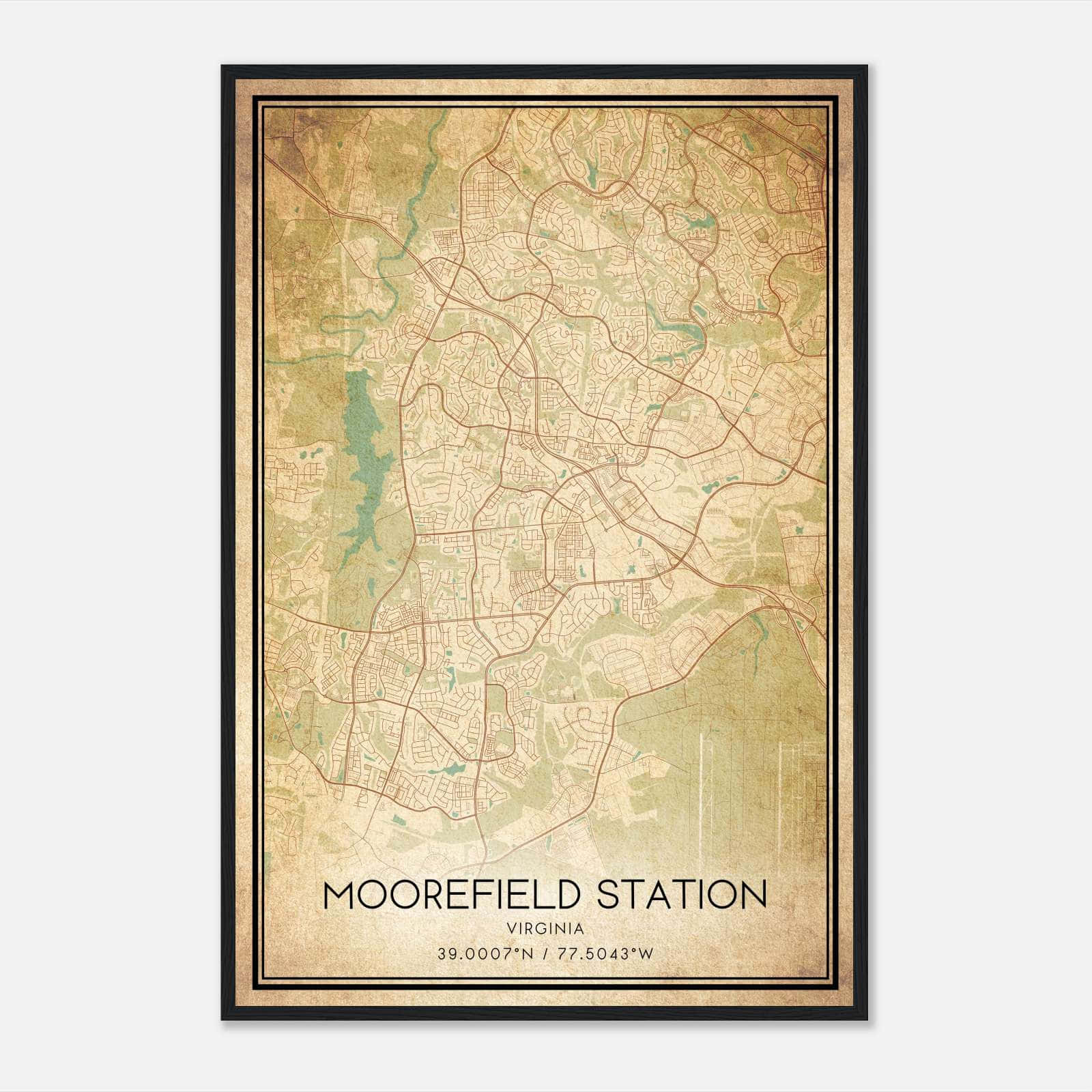 Vintage Moorefield Station Virginia Map Poster, Moorefield Station VA ...