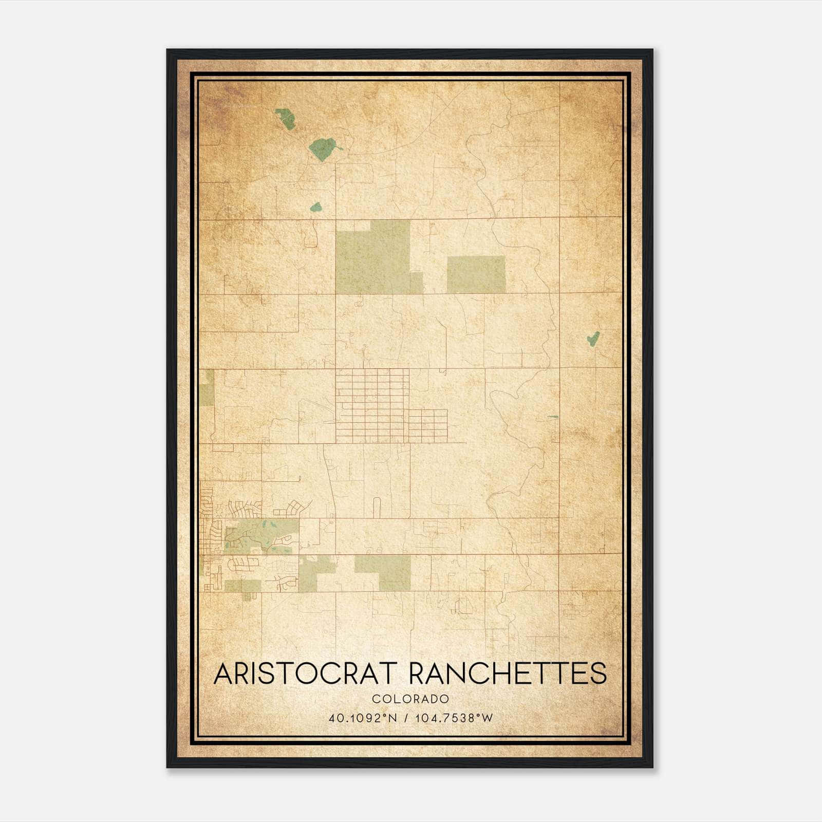 Vintage Aristocrat Ranchettes Colorado Map Poster, Aristocrat ...