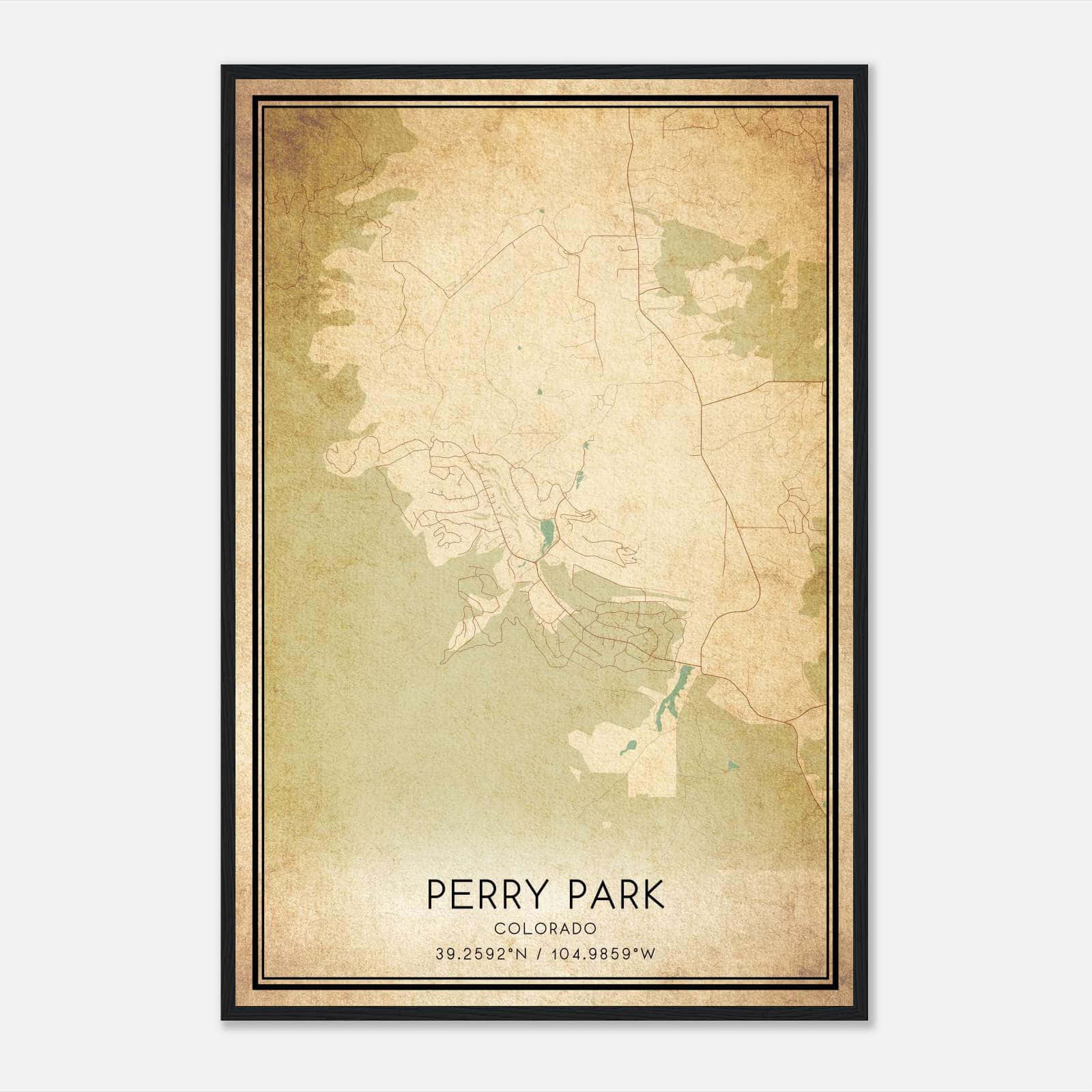 Vintage Perry Park Colorado Map Poster, Perry Park CO City Road Wall ...
