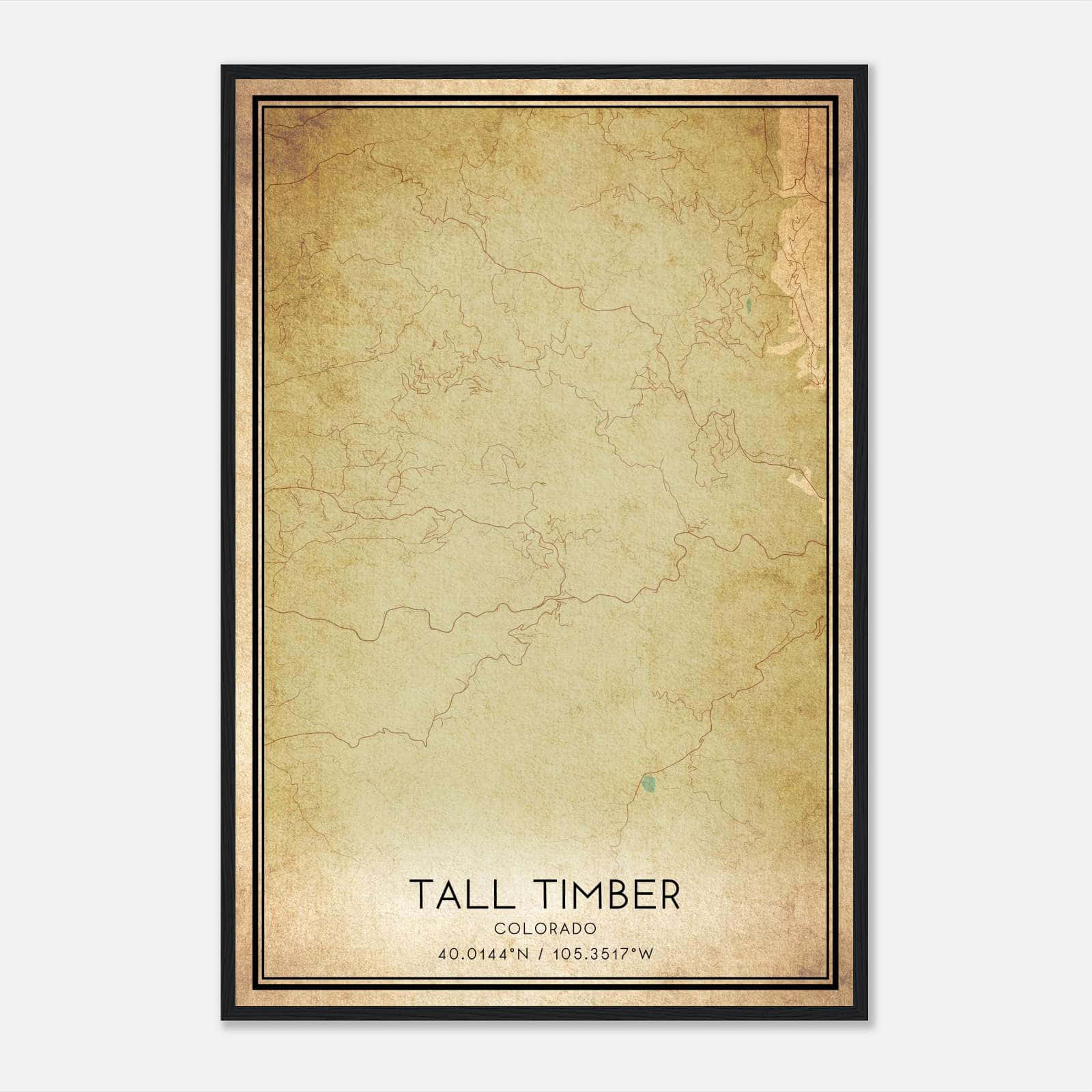 Vintage Tall Timber Colorado Map Poster, Tall Timber CO City Road Wall ...