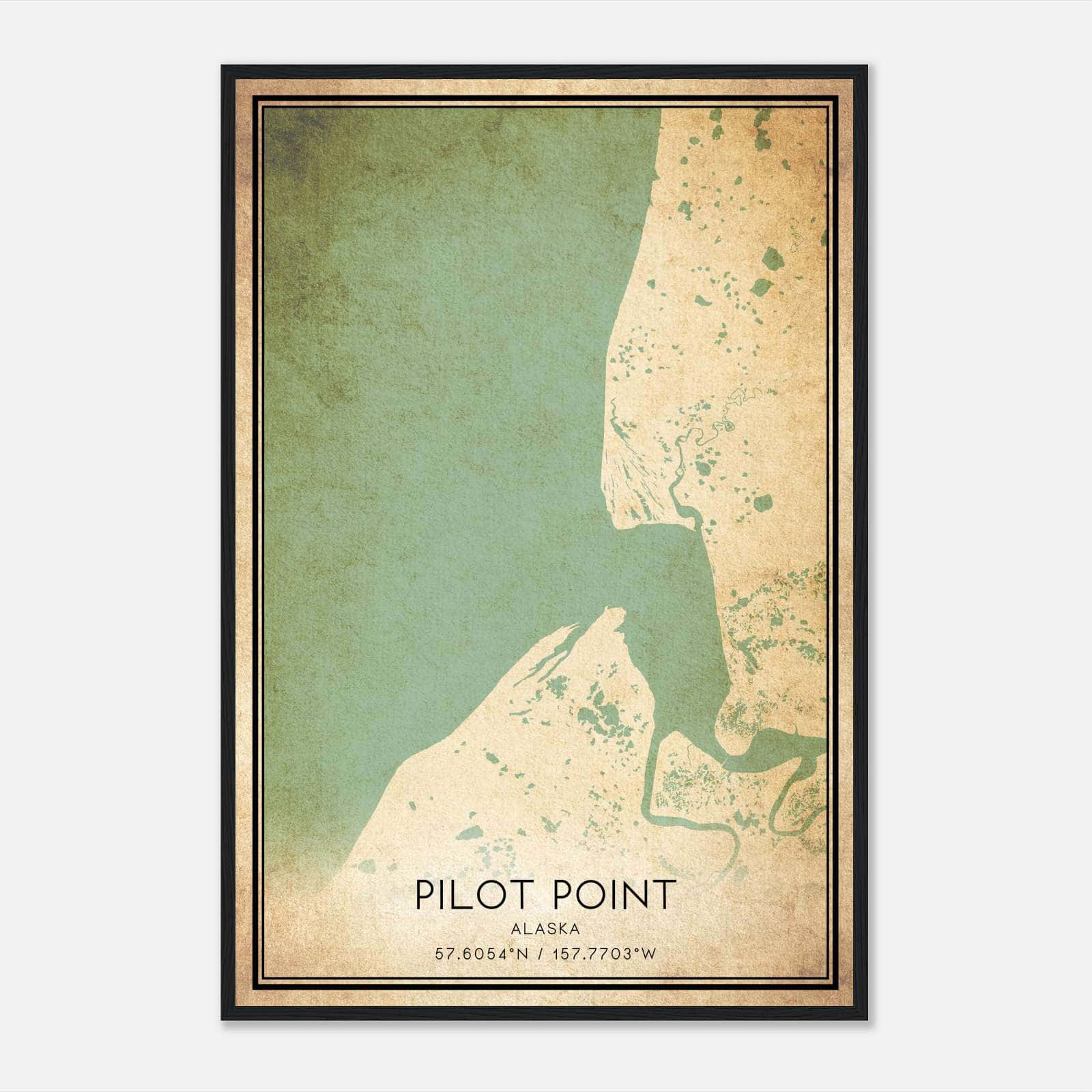 Vintage Pilot Point Alaska Map Poster, Pilot Point AK City Road Wall ...