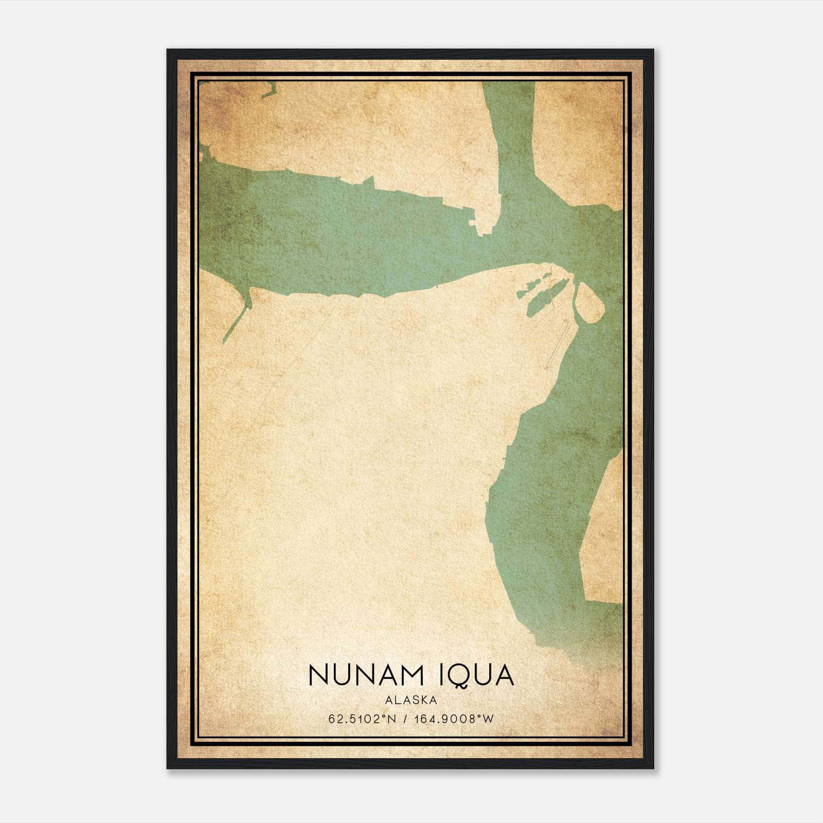 Vintage Nunam Iqua Alaska Map Poster, Nunam Iqua AK City Road Wall Art ...