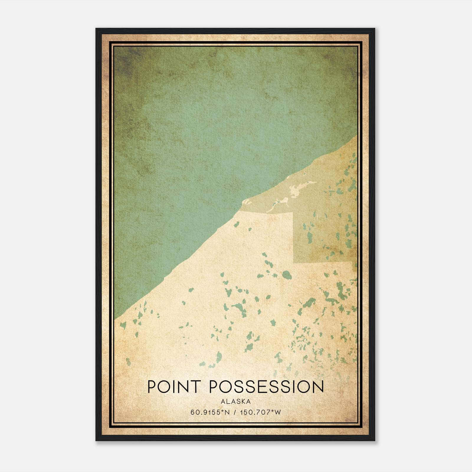 Vintage Point Possession Alaska Map Poster, Point Possession AK City ...