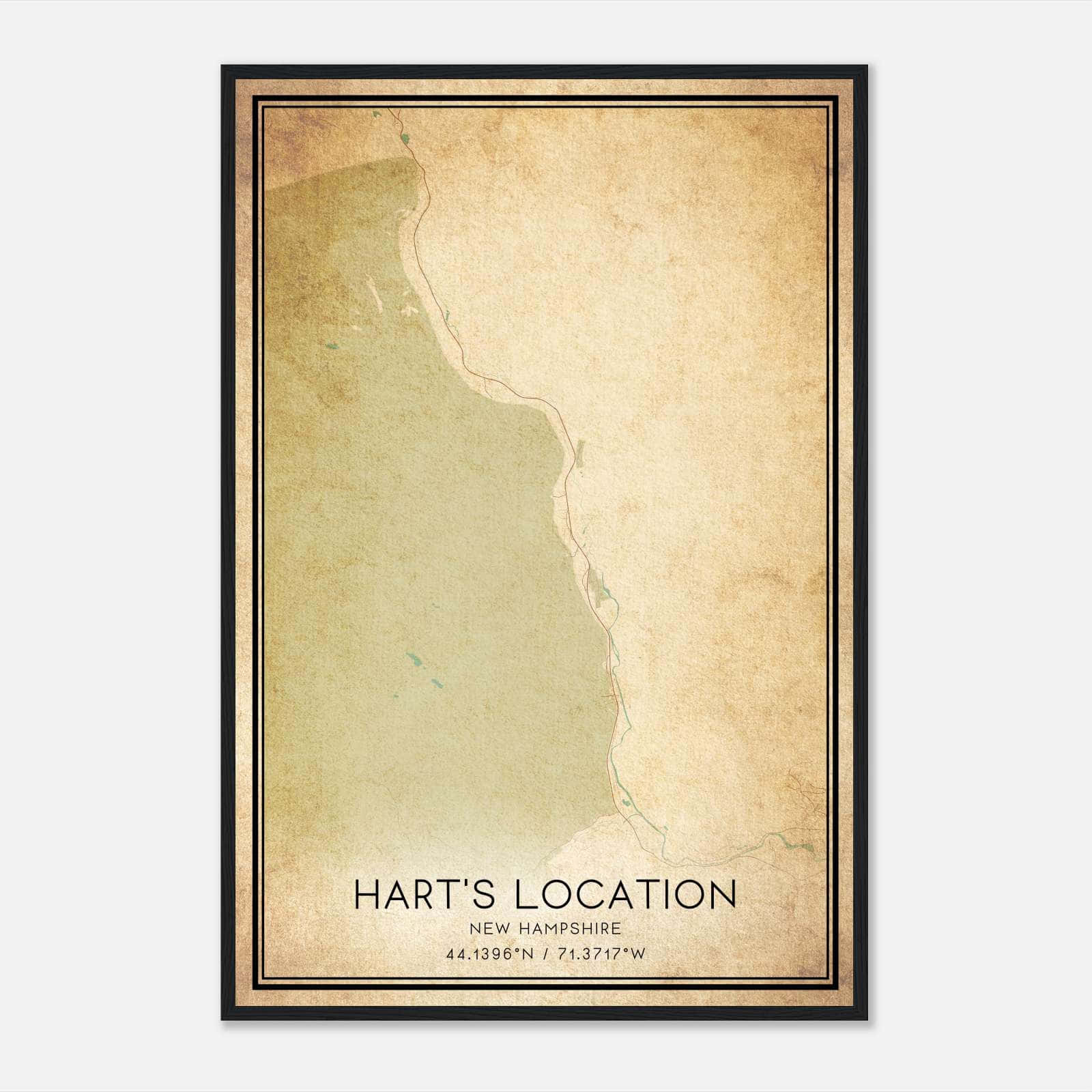Vintage Hart's Location New Hampshire Map Poster, Hart's Location NH ...