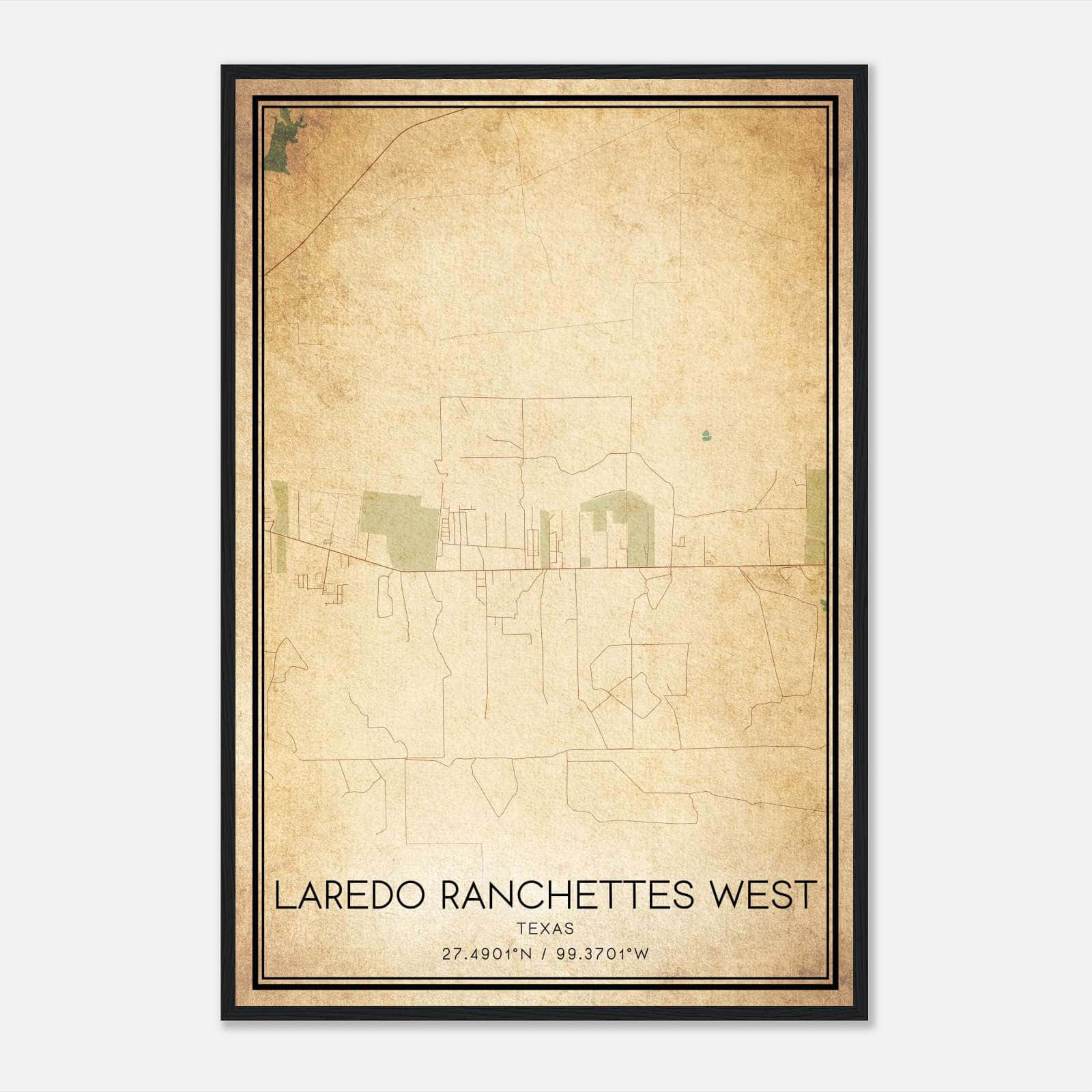 Vintage Laredo Ranchettes West Texas Map Poster, Laredo Ranchettes West ...