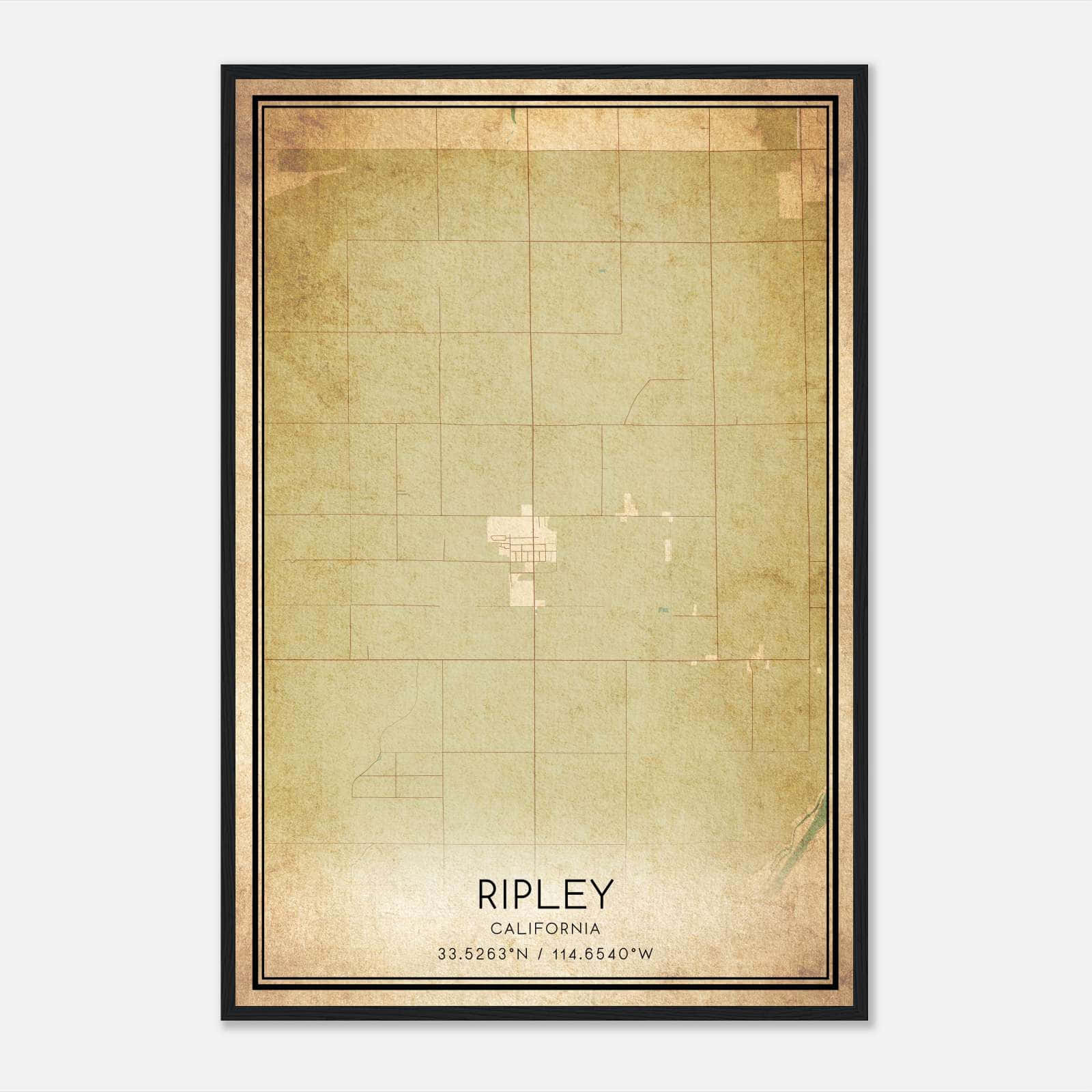 Vintage Ripley California Map Poster, Ripley CA City Road Wall Art ...