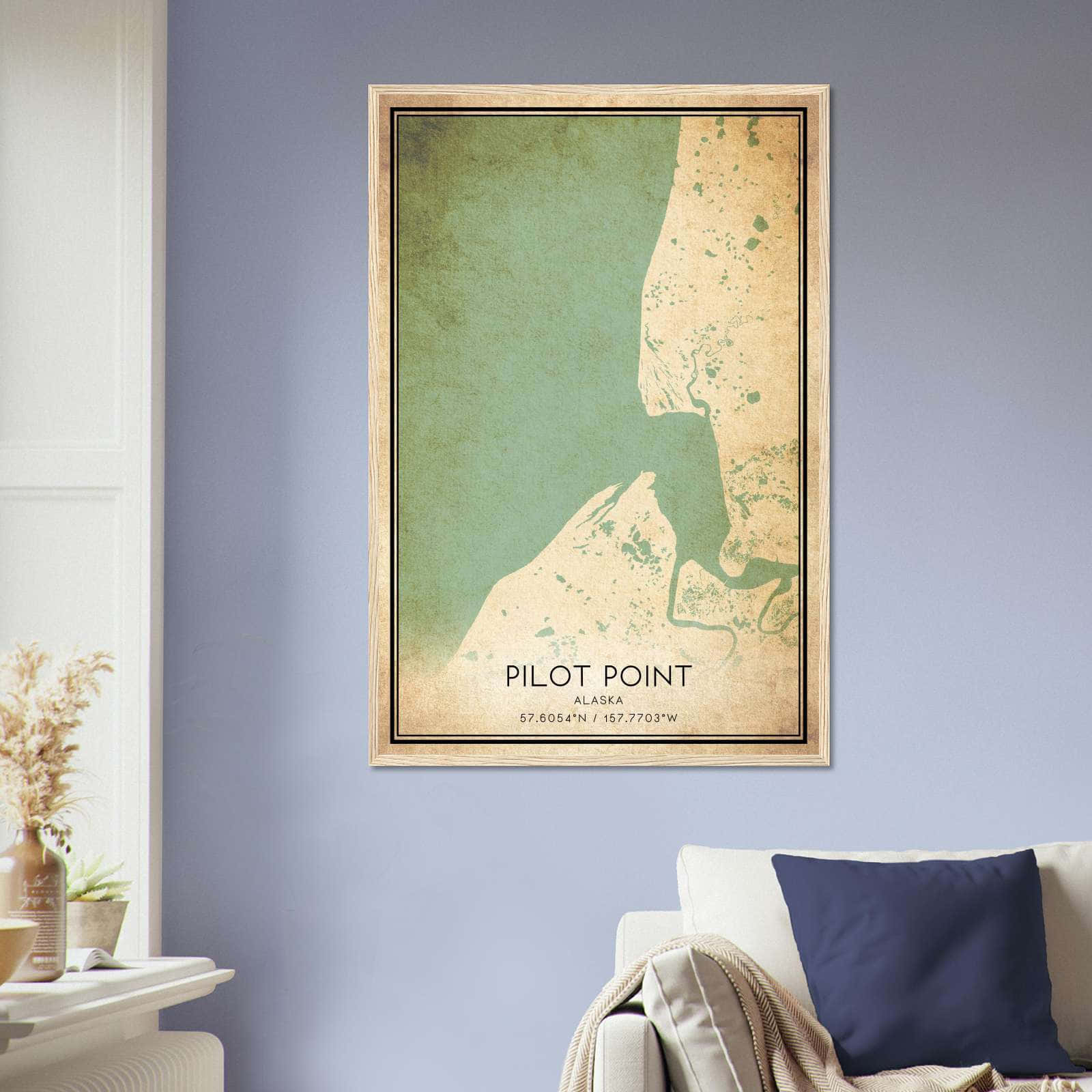 Vintage Pilot Point Alaska Map Poster, Pilot Point AK City Road Wall ...