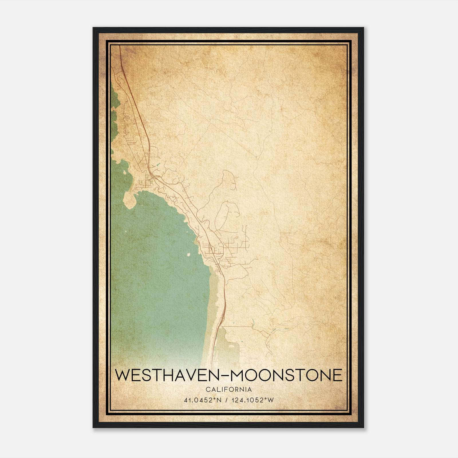 Vintage Westhaven-Moonstone California Map Poster, Westhaven-Moonstone ...